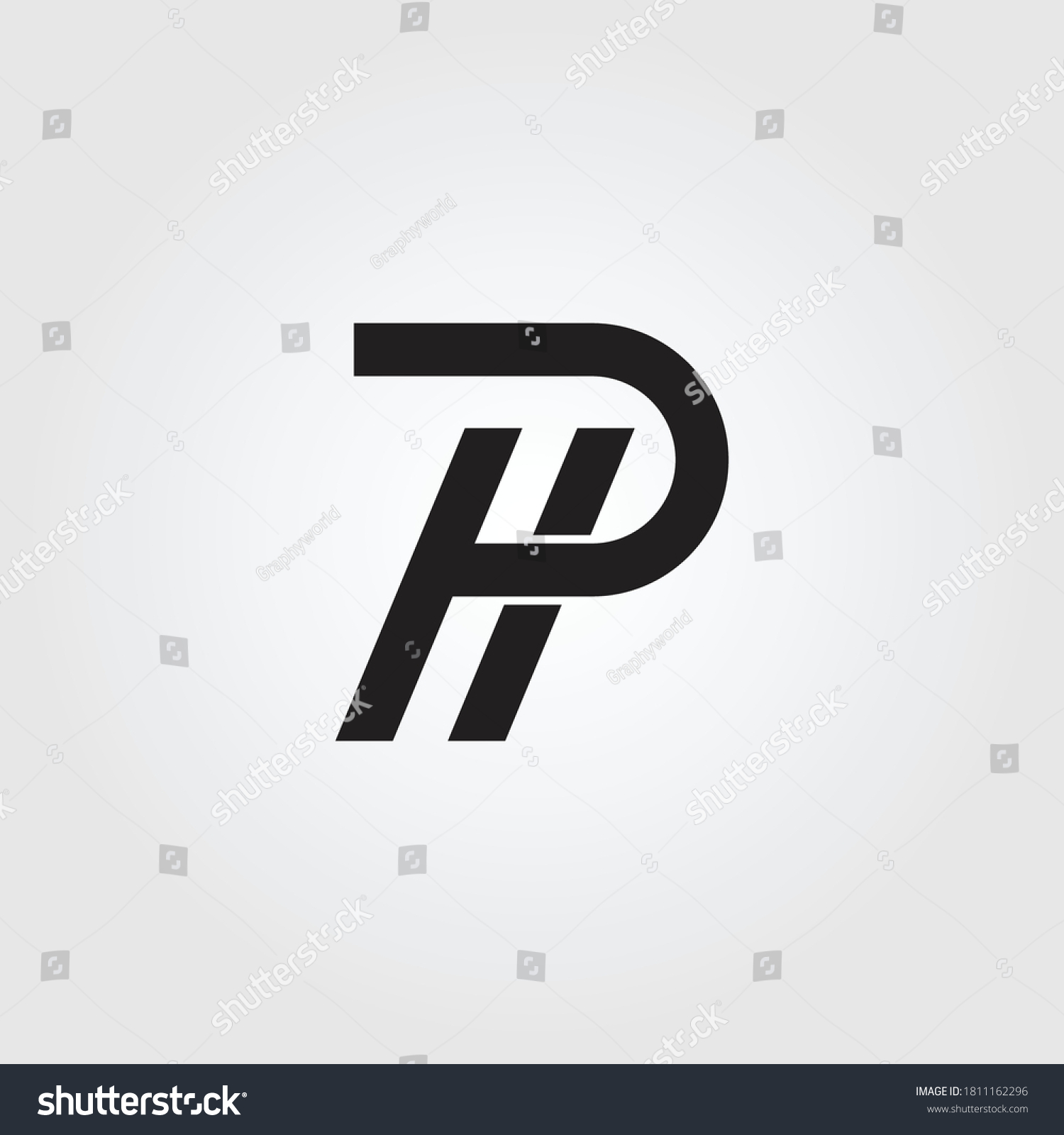 Ph Hp Bold Monogram Logo Design Stock Vector (Royalty Free) 1811162296 ...