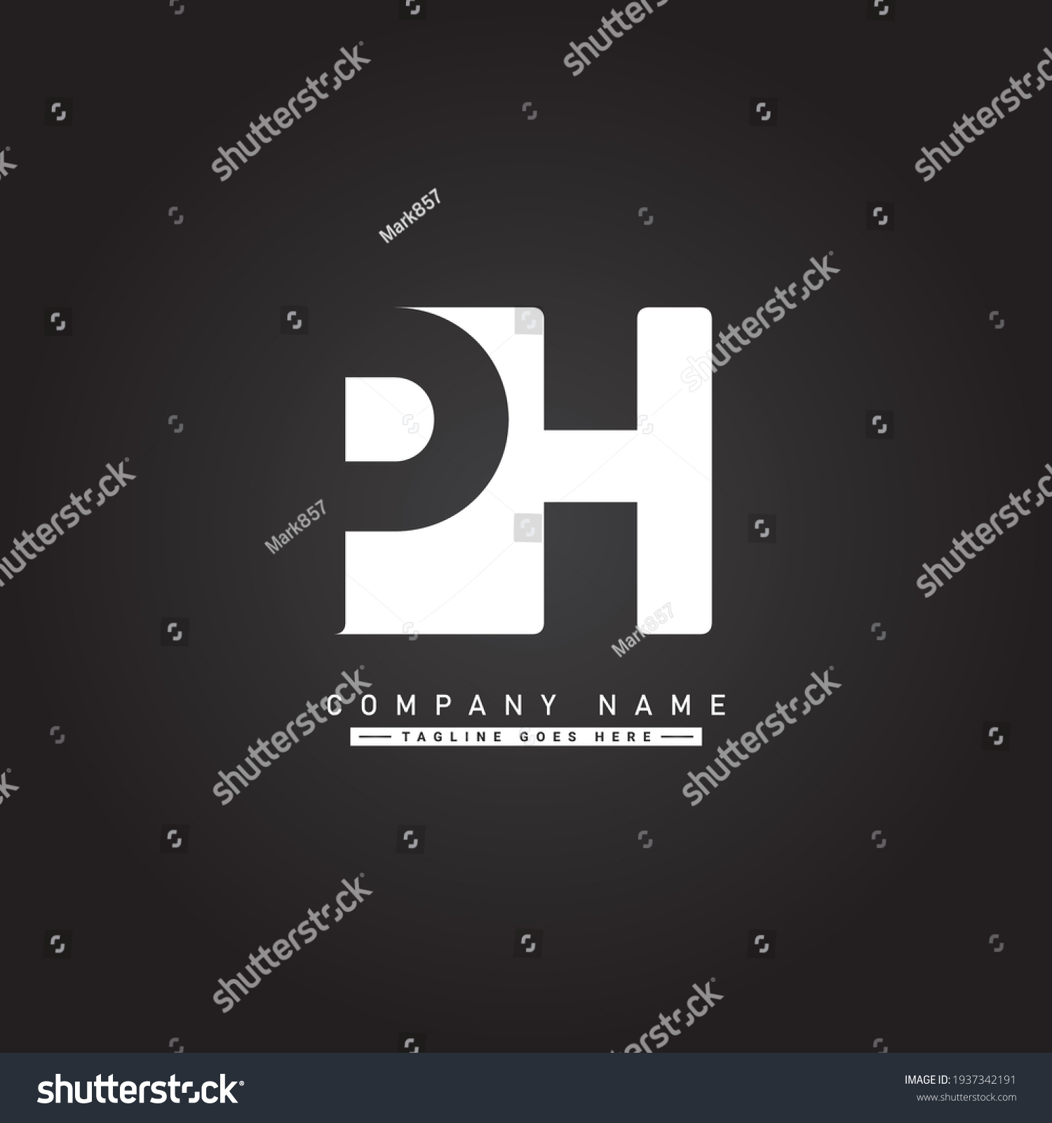Ph Initial Letter Logo Minimal Vector Stock Vector (Royalty Free ...