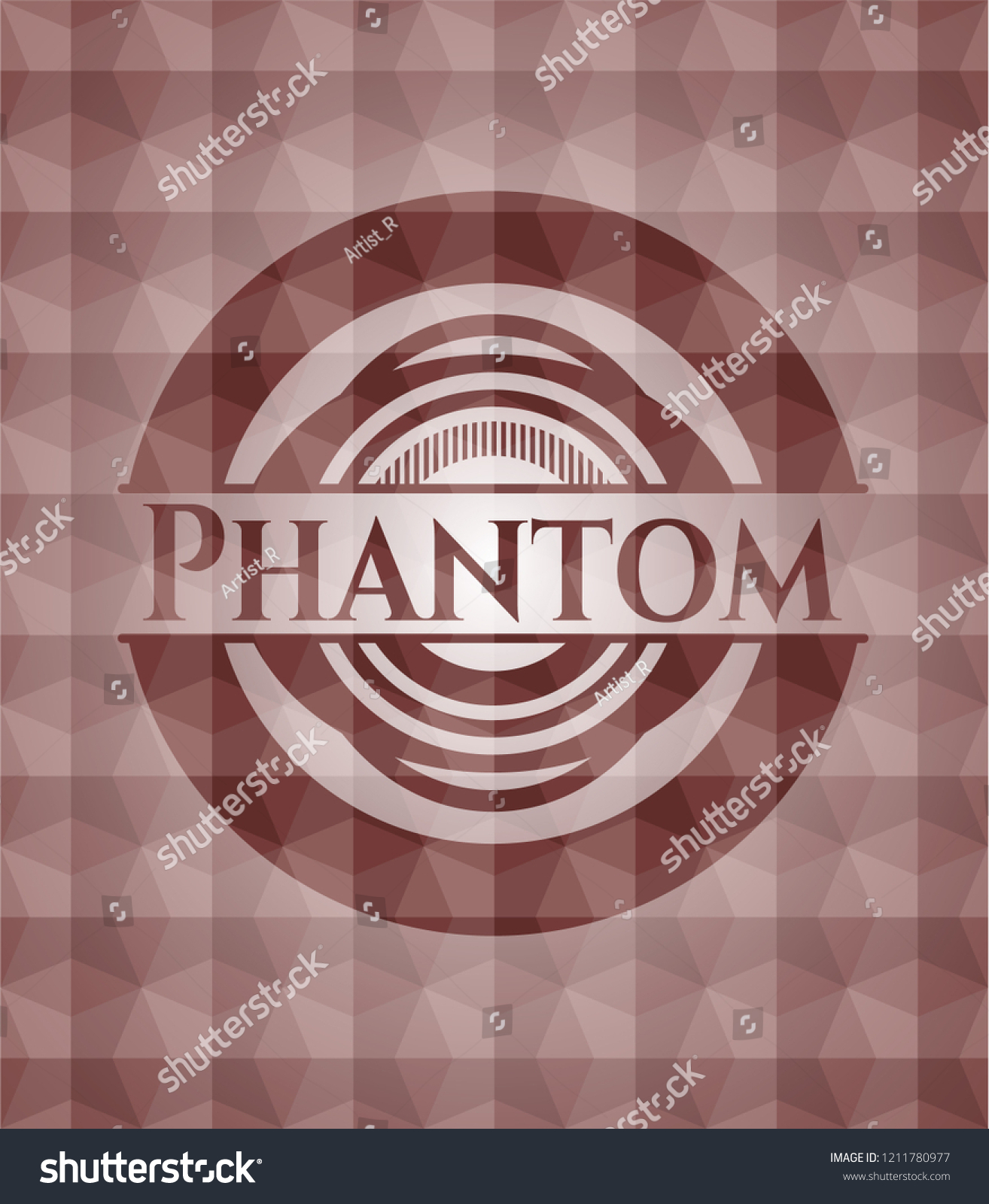 Phantom Red Emblem Badge Geometric Pattern Stock Vector (Royalty Free ...