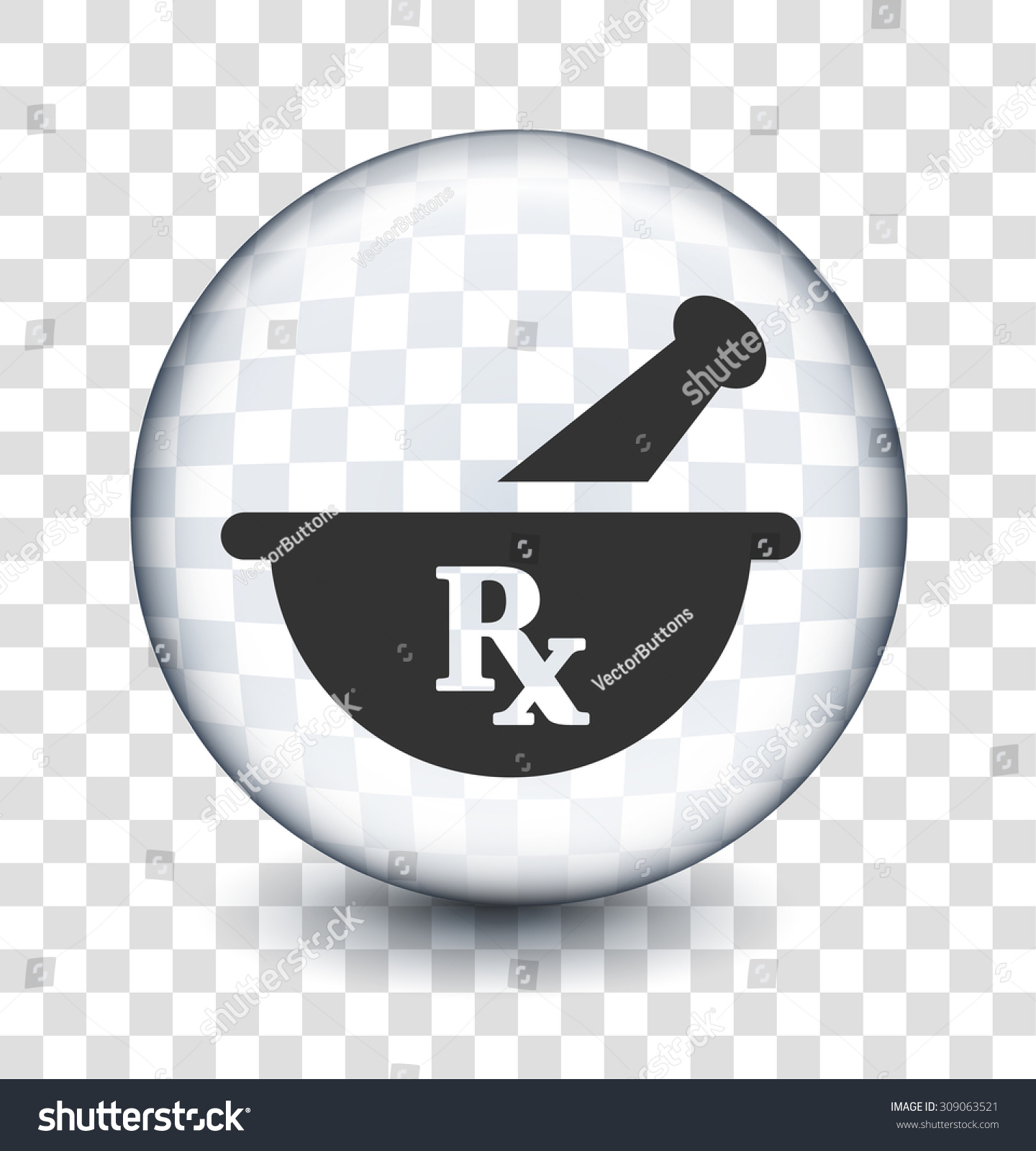 Pharmaceutical Rx On Transparent Round Button Stock Vector (Royalty ...