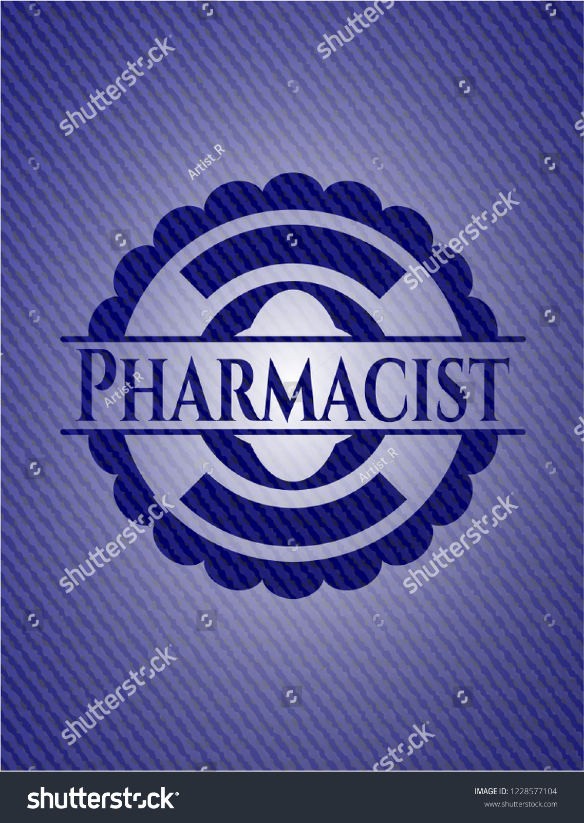 Pharmacist Emblem Denim Texture Stock Vector (Royalty Free) 1228577104 ...