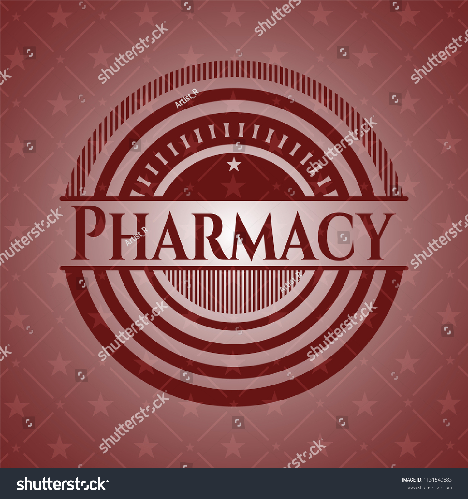 Pharmacy Retro Style Red Emblem Stock Vector (Royalty Free) 1131540683