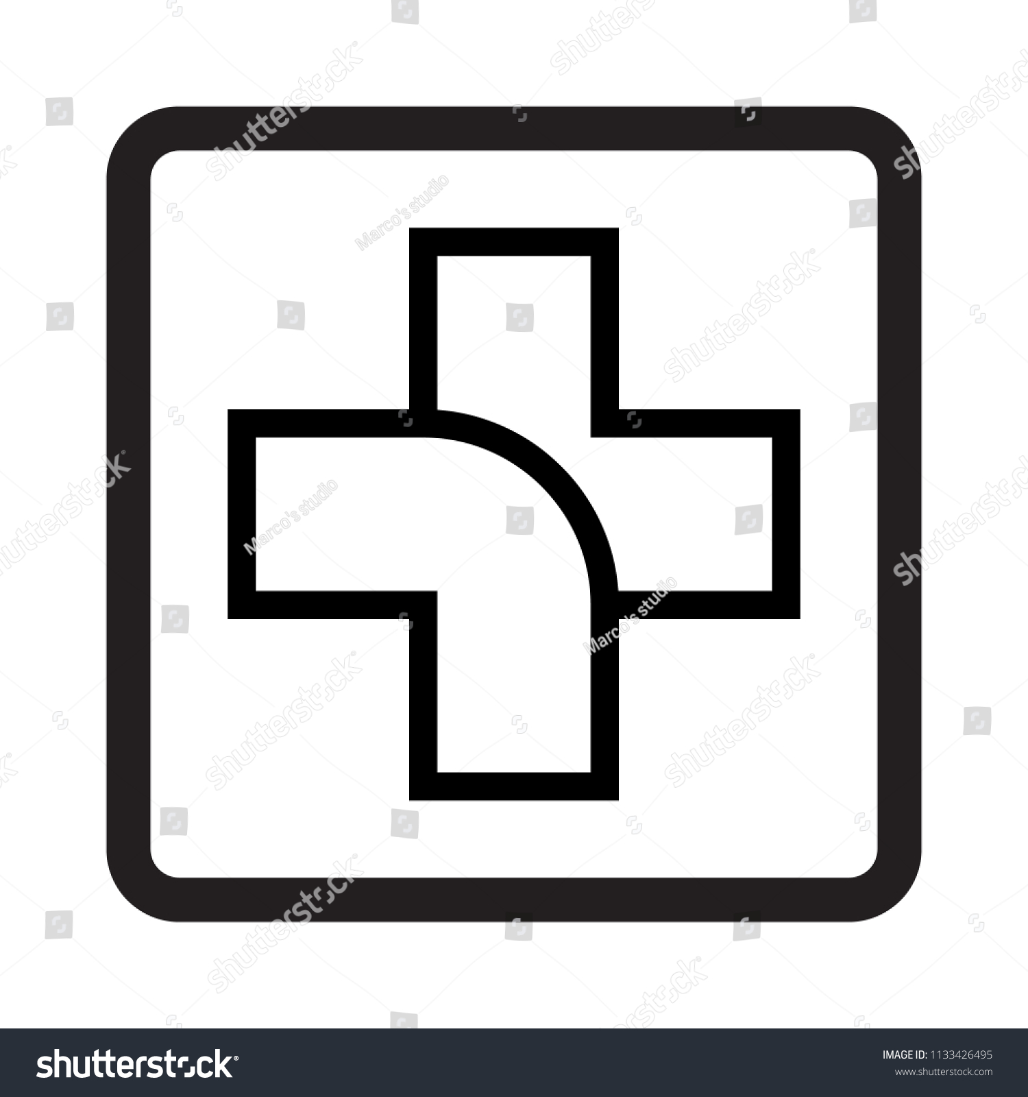 Pharmacy Sign Vector Icon Stock Vector (Royalty Free) 1133426495 ...
