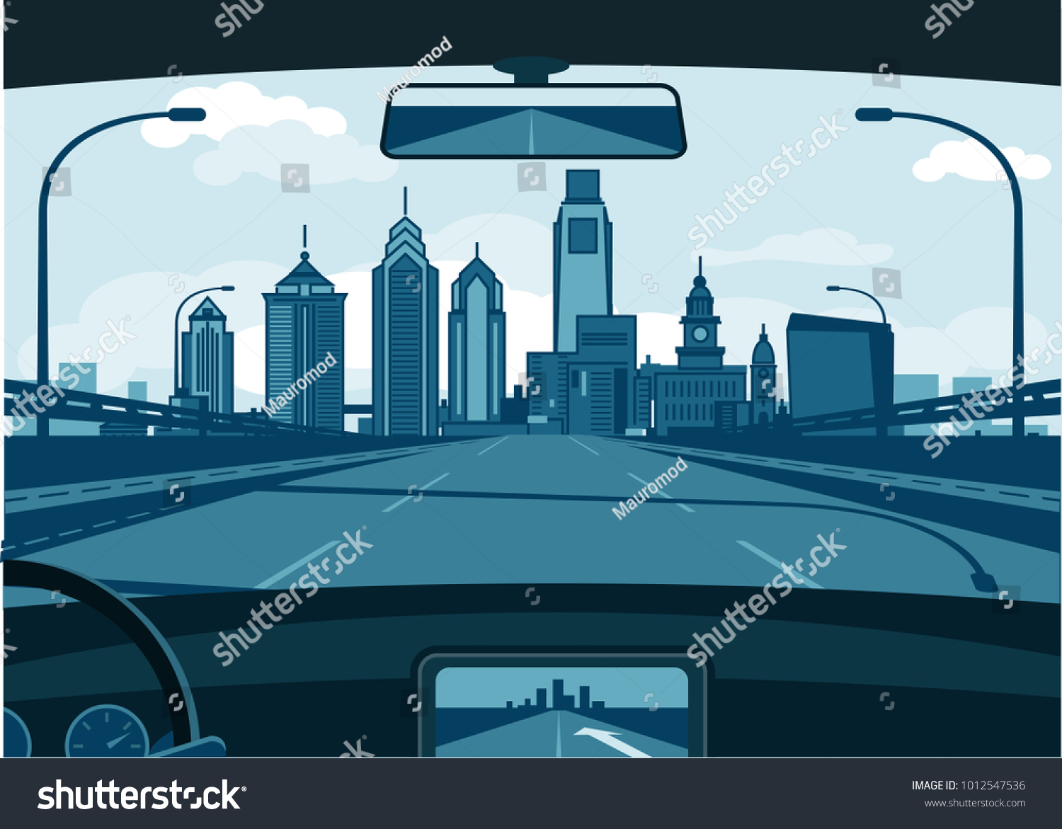 Philadelphia Vector Skyline Stock Vector (Royalty Free) 1012547536