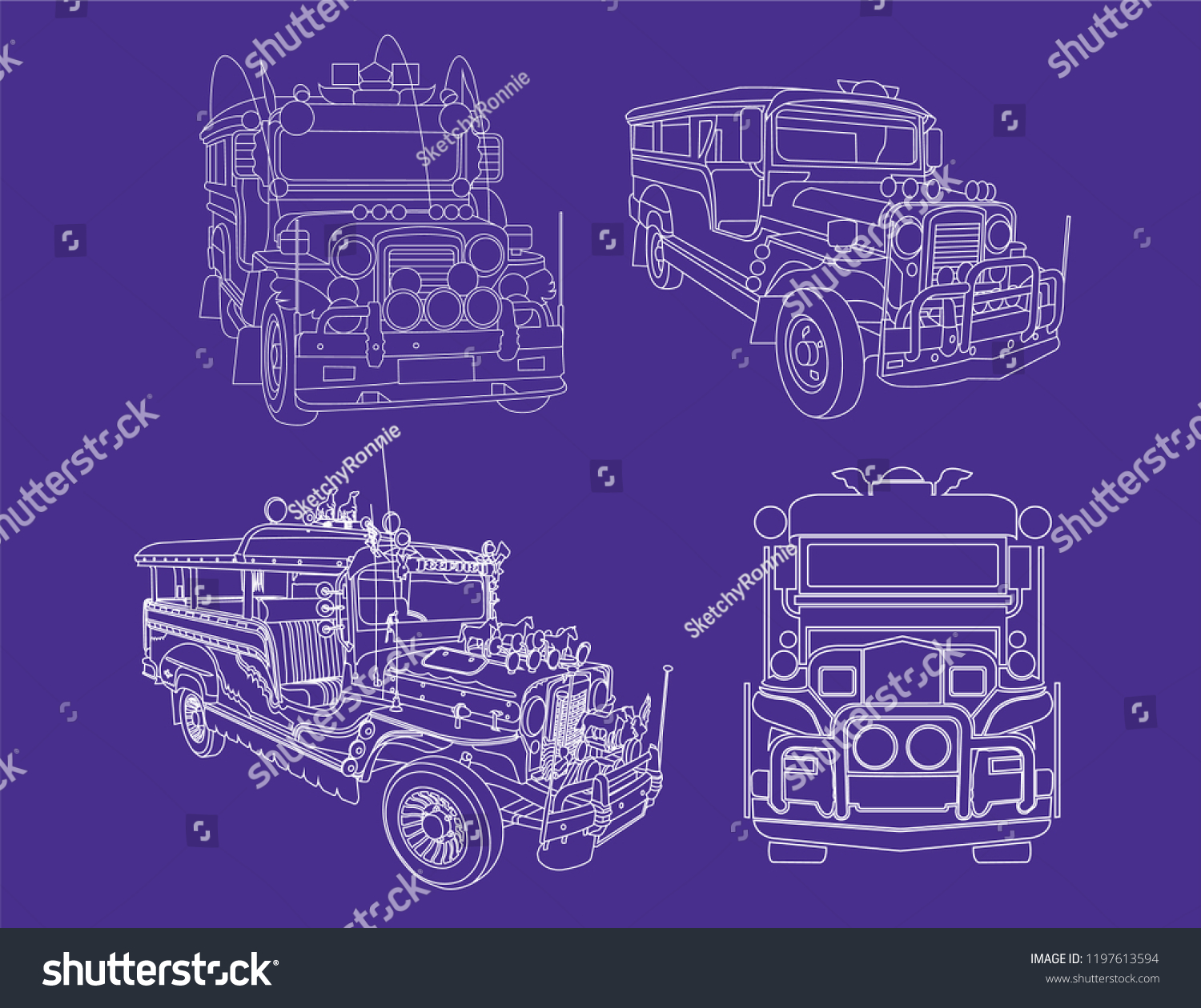 Philippine Jeepney Icon Vector Stock Vector (Royalty Free) 1197613594 ...