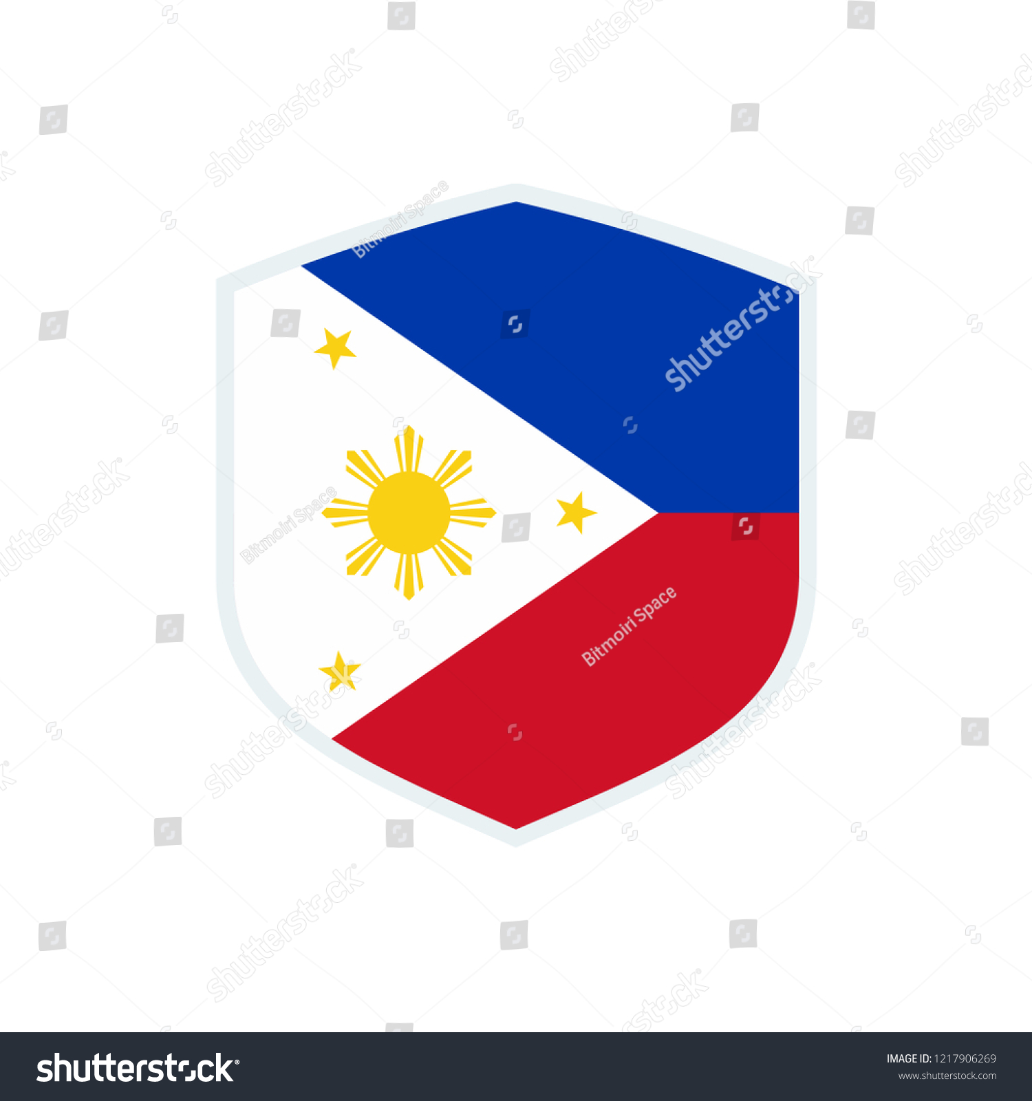 Philippines Flag Philippines Shield Flag: เวกเตอร์สต็อก (ปลอดค่า ...