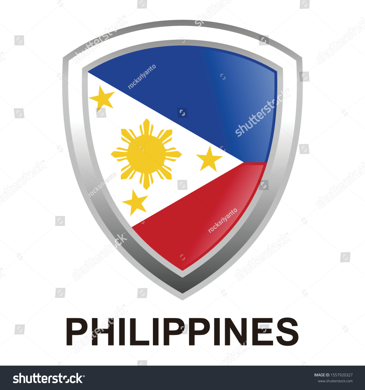 Philippines Flag Shield Logo Icon Vector Stock Vector (Royalty Free ...