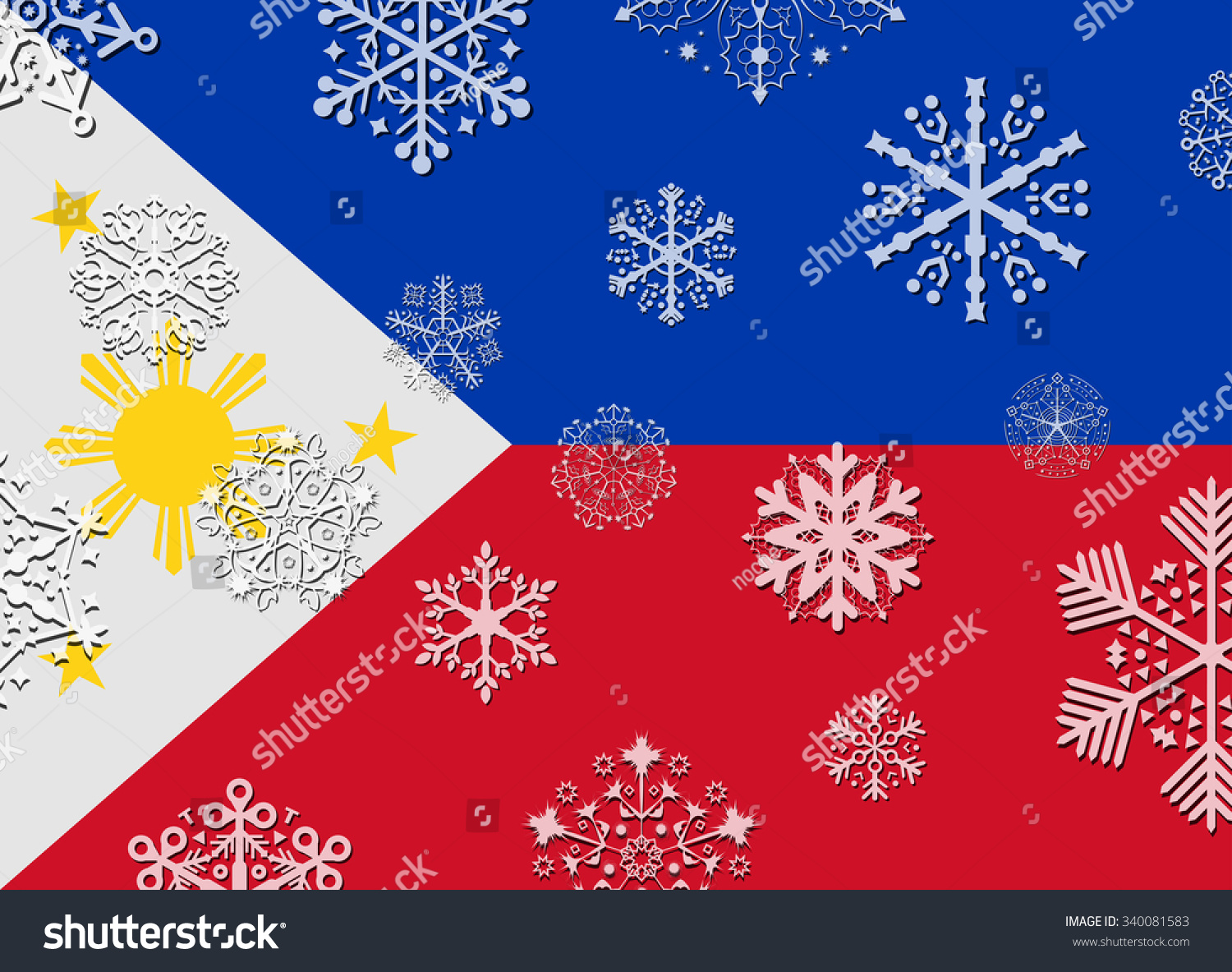 Philippines Flag Snowflakes Stock Vector (Royalty Free) 340081583 ...