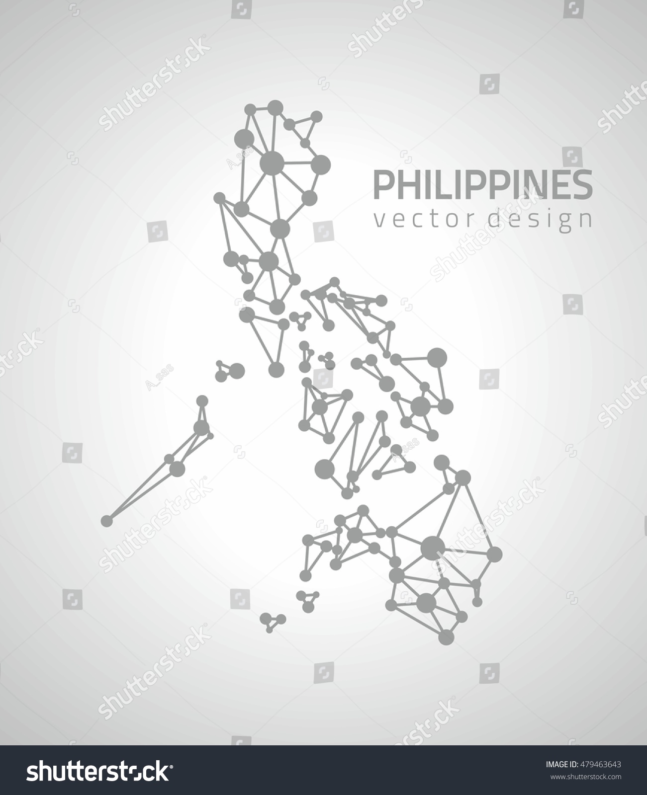 Philippines Grey Vector Dot Map Stock Vector (Royalty Free) 479463643 ...