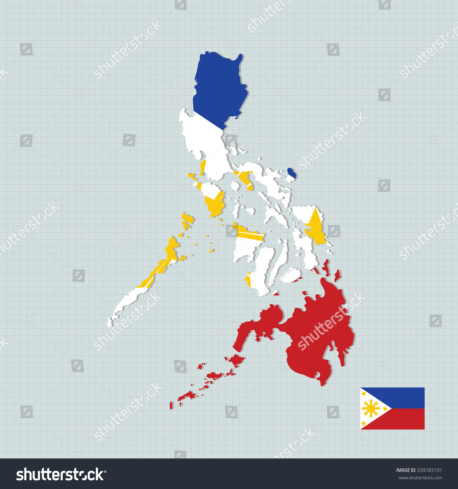Philippines Map Flag Stock Vector (Royalty Free) 339183101 | Shutterstock