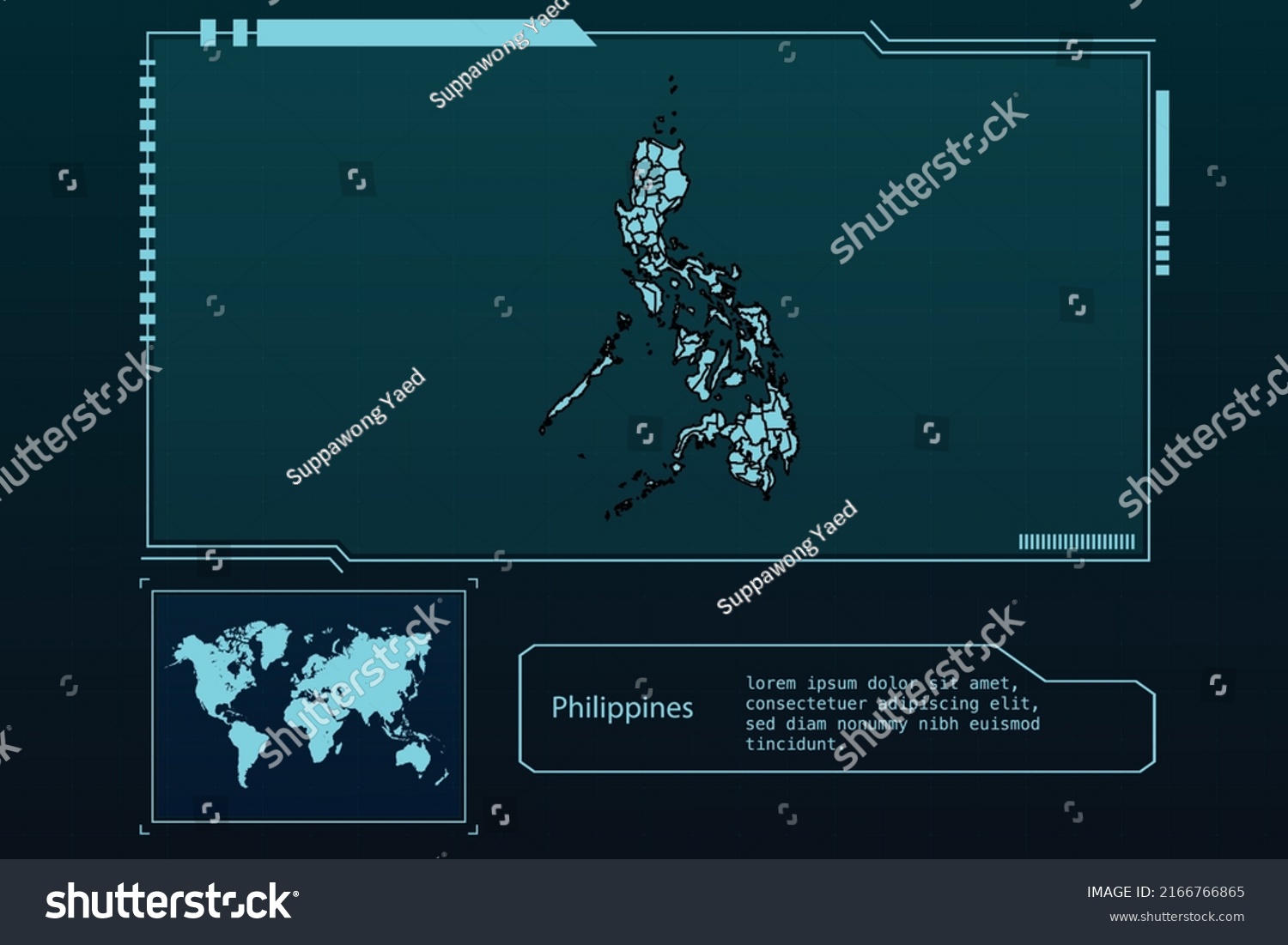 Philippines Map Futuristic Infographic Map Element Stock Vector ...