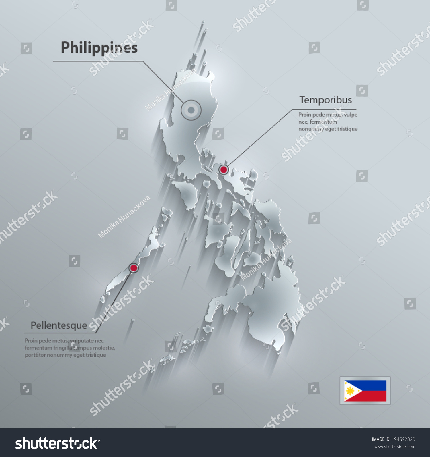 Philippines Map Glass Card Paper 3d 库存矢量图（免版税）194592320 | Shutterstock