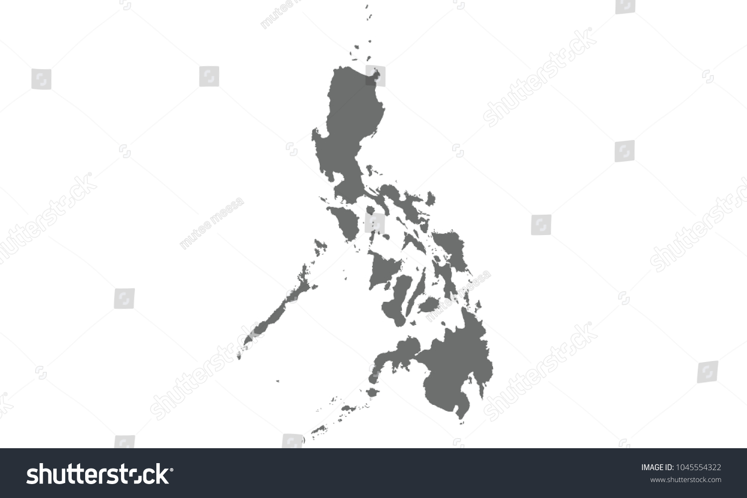 Philippines Map Gray Color: เวกเตอร์สต็อก (ปลอดค่าลิขสิทธิ์) 1045554322 ...