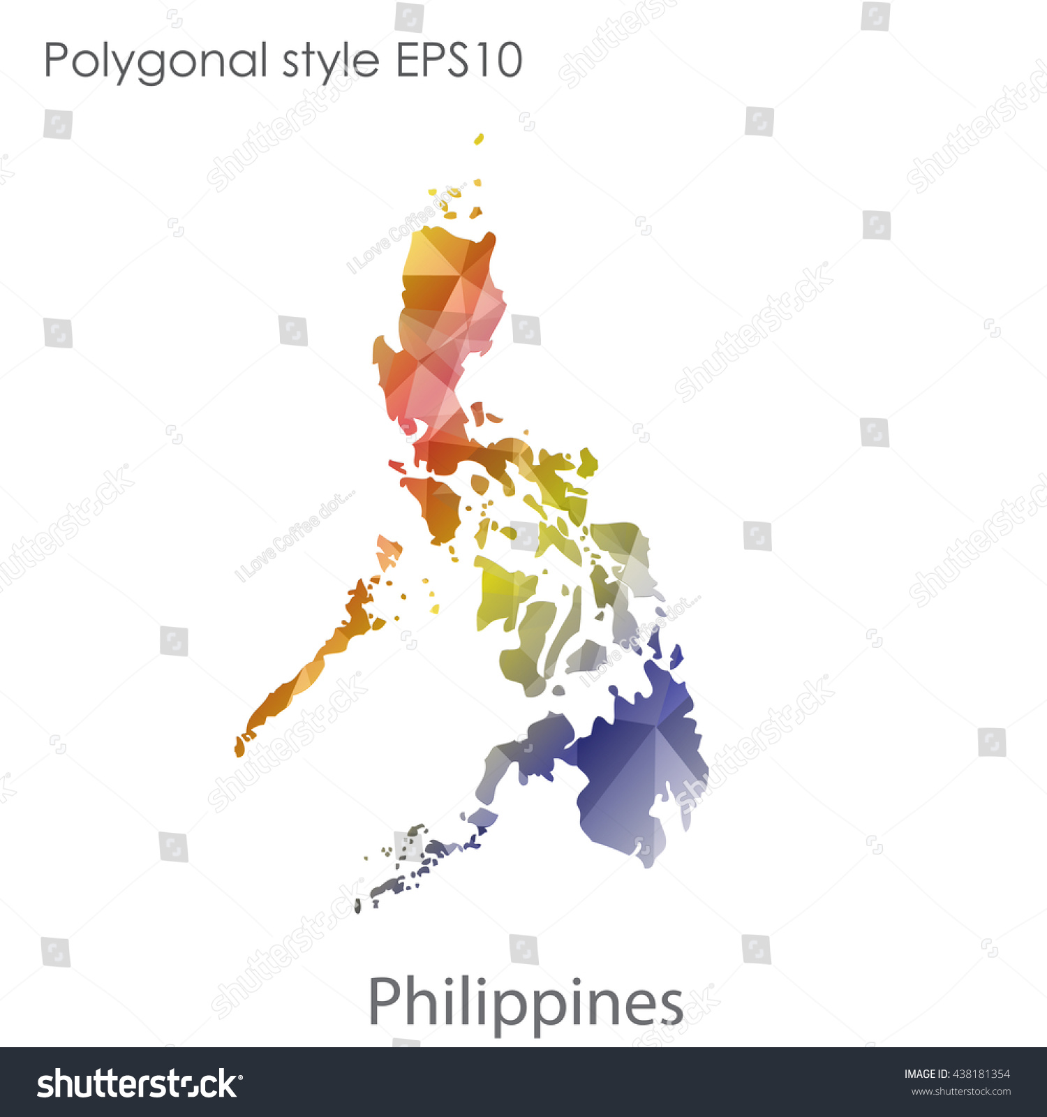 Philippines Map Geometric Polygonal Styleabstract Gems Stock Vector ... Philippines Map Geometric Polygonal Styleabstract Gems Stock Vector ...