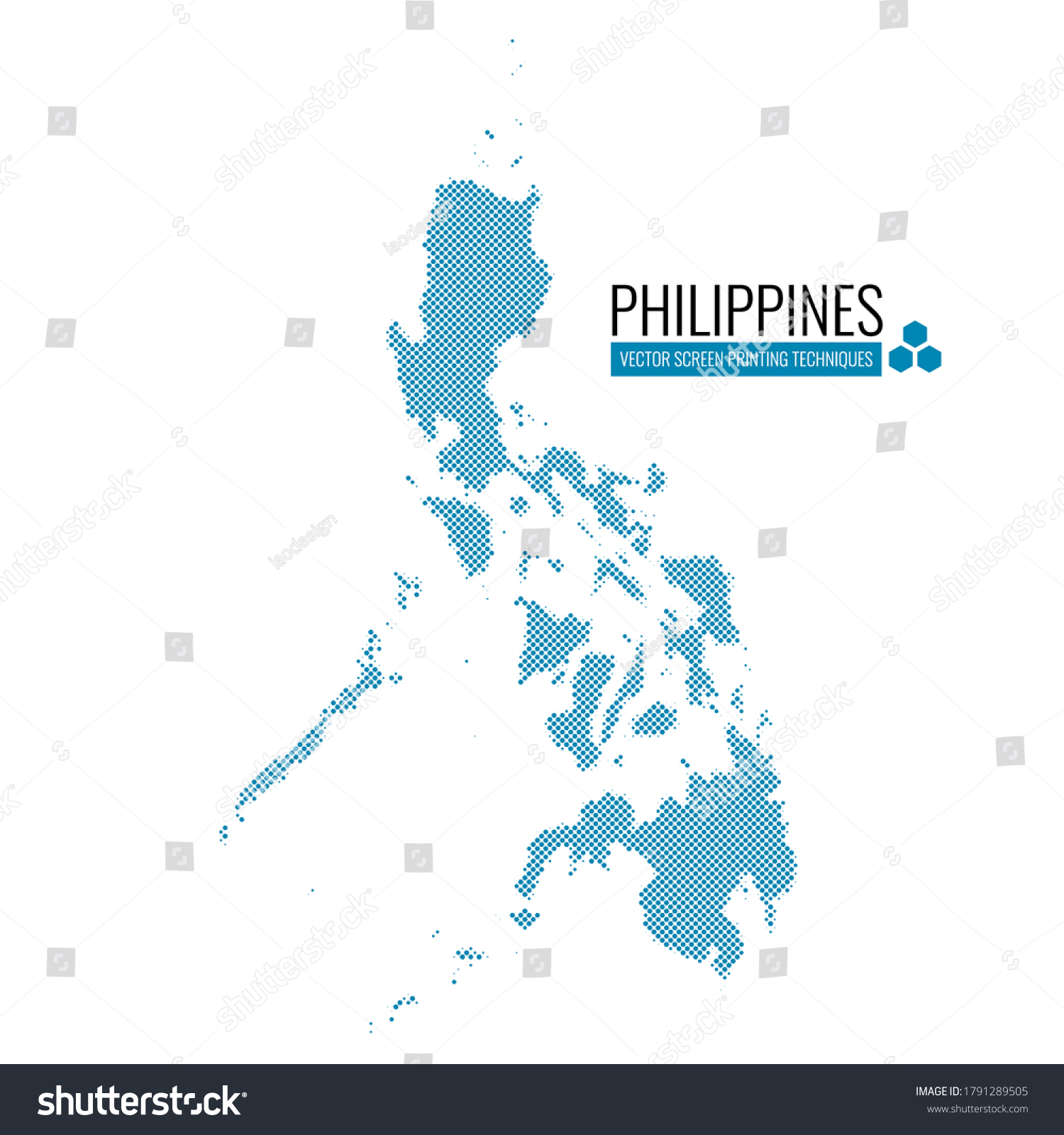Philippines Map Screen Printing Techniques Vector: เวกเตอร์สต็อก (ปลอด ...