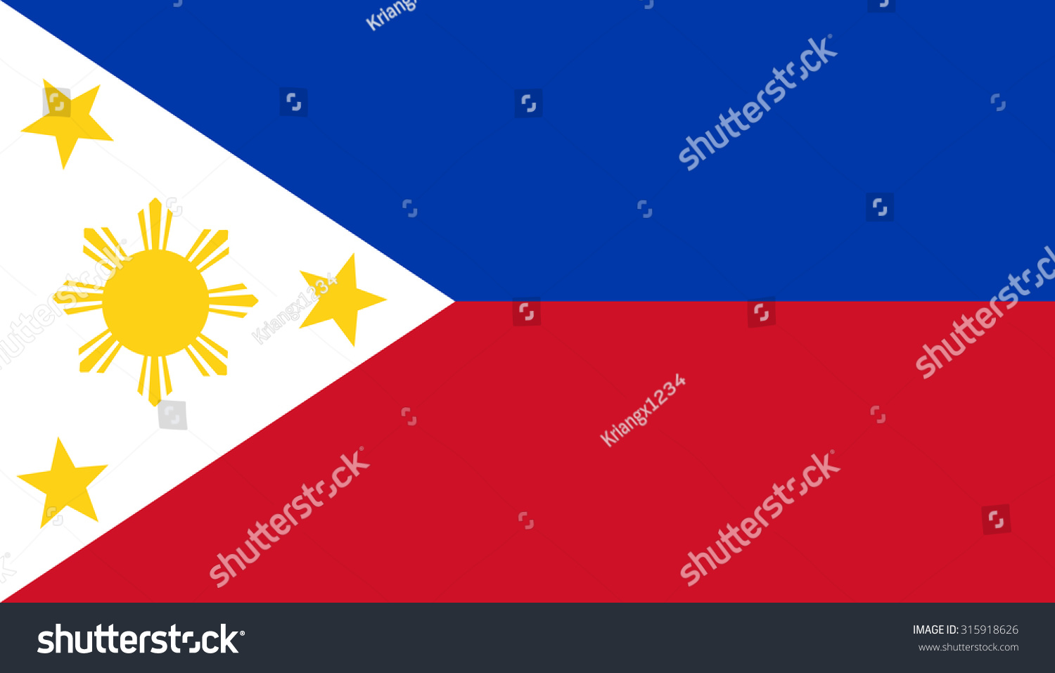 Philippines Nation Flag: เวกเตอร์สต็อก (ปลอดค่าลิขสิทธิ์) 315918626 ...