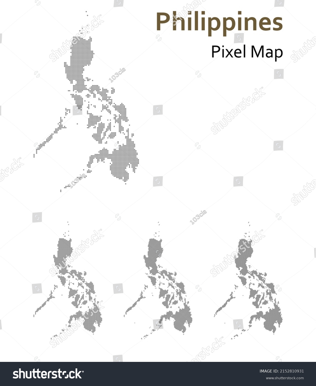 Philippines Pixel Map Vector Isolated On Stock Vector (Royalty Free ...