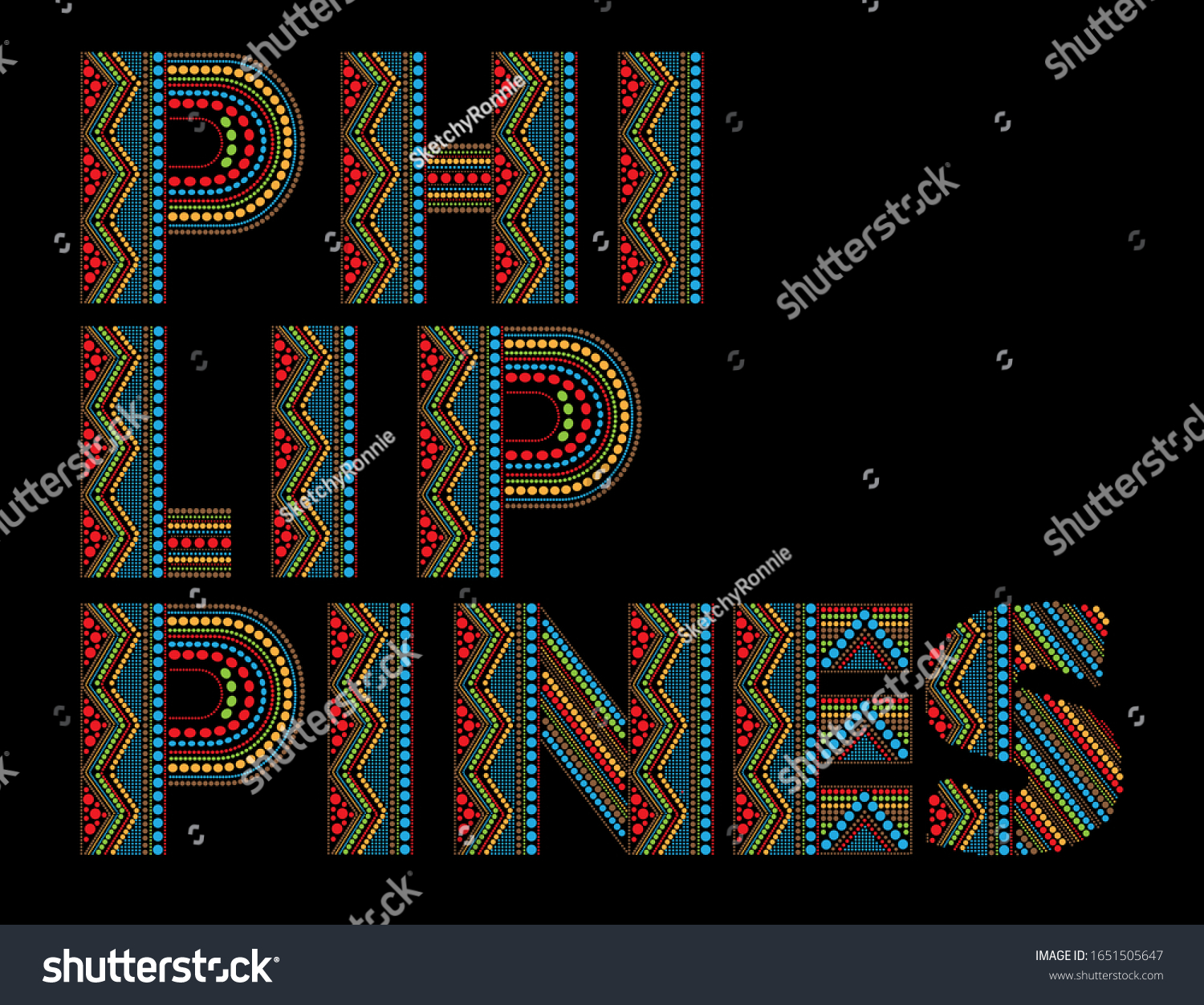 Philippines Typography Vector Font Alphabet Stock Vector (Royalty Free ...