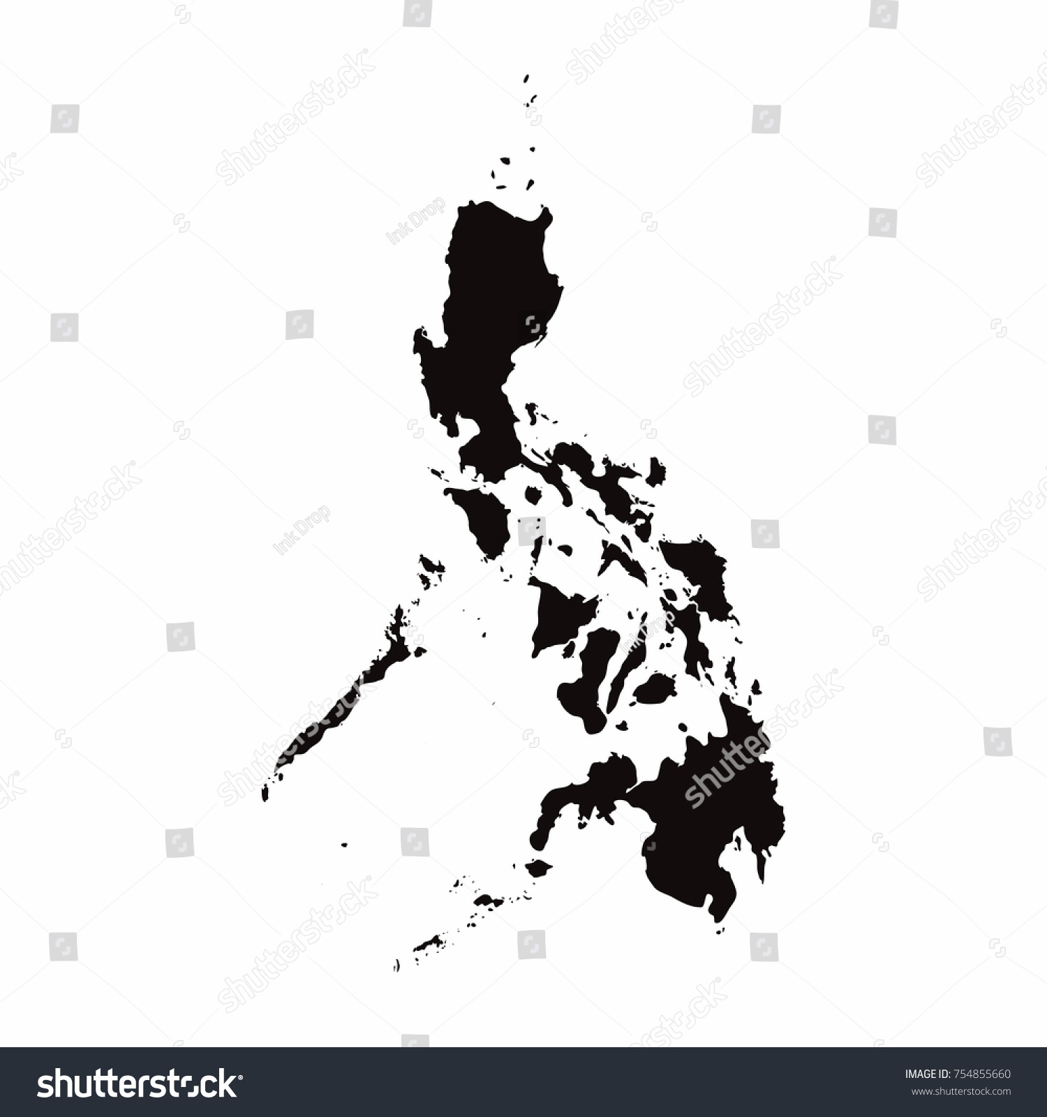 Philippines Vector Country Map 스톡 벡터(로열티 프리) 754855660 | Shutterstock