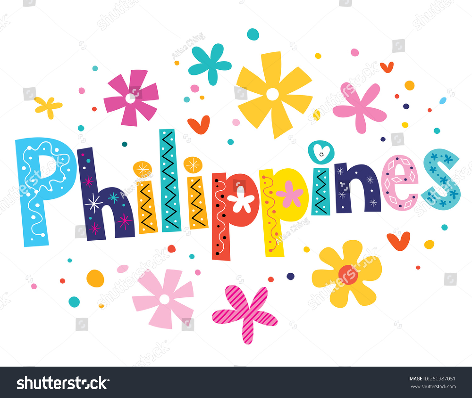 Philippines Vector Lettering Decorative Type Stock Vector (Royalty Free ...