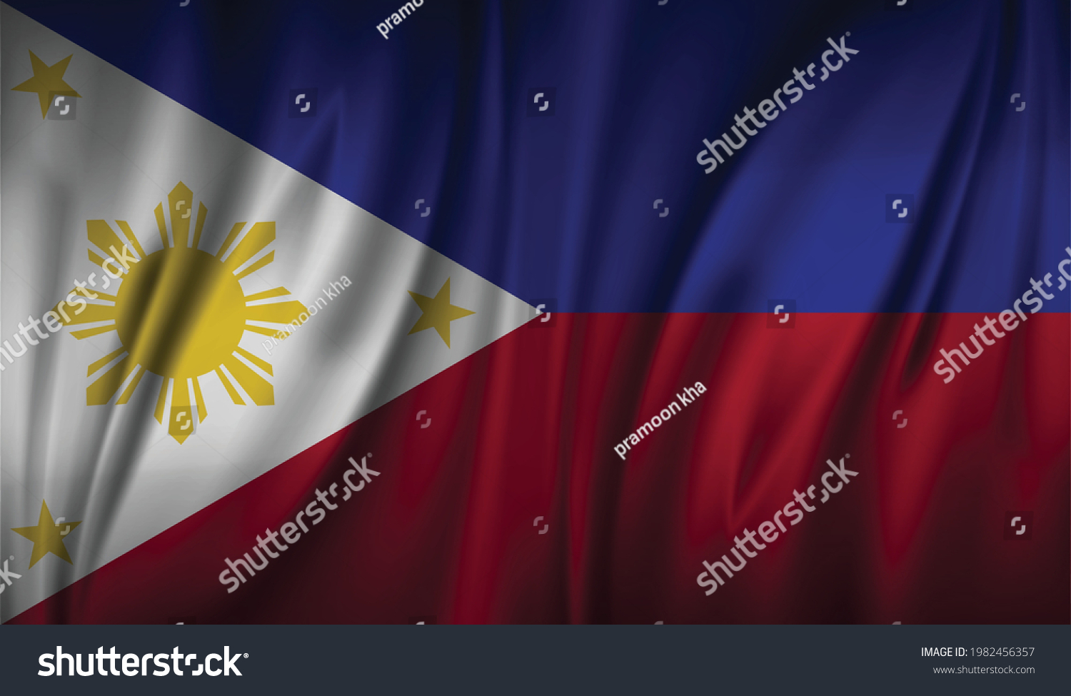 Philippines Wave Flag Flat Layout Vector Stock Vector (Royalty Free ...