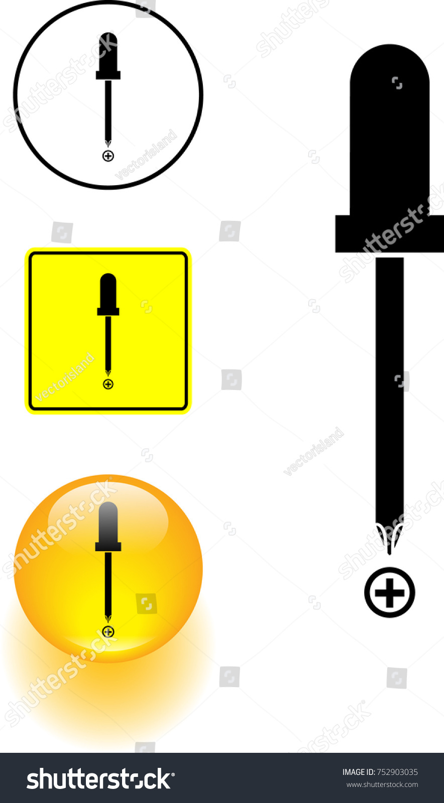 Phillips Head Screwdriver Symbol Sign Button Stock Vector (Royalty Free ...