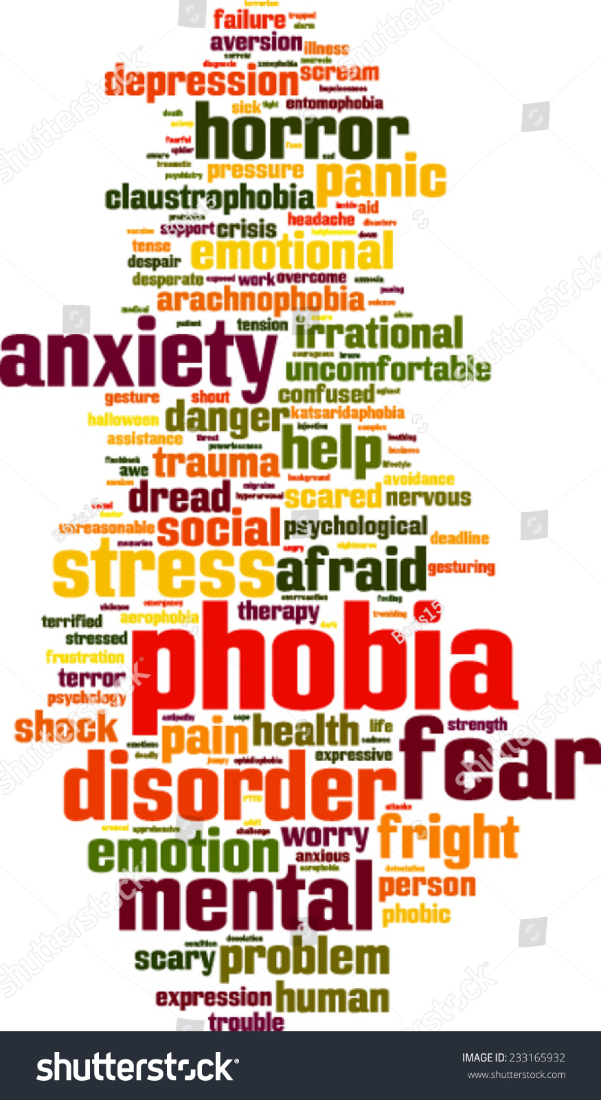 Phobia Word Cloud Concept Vector Illustration: เวกเตอร์สต็อก (ปลอดค่า ...