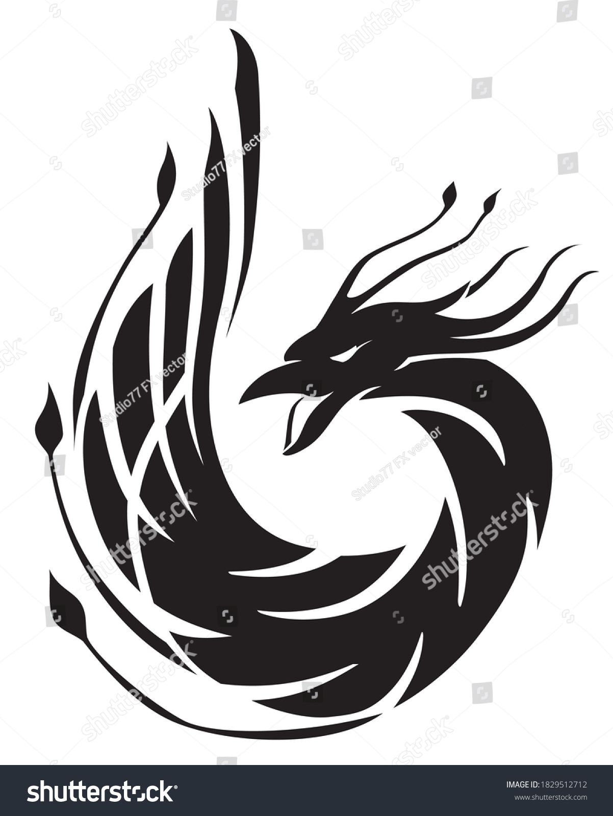 Phoenix Abstract Arc Shape Silhouette Stock Vector (Royalty Free ...