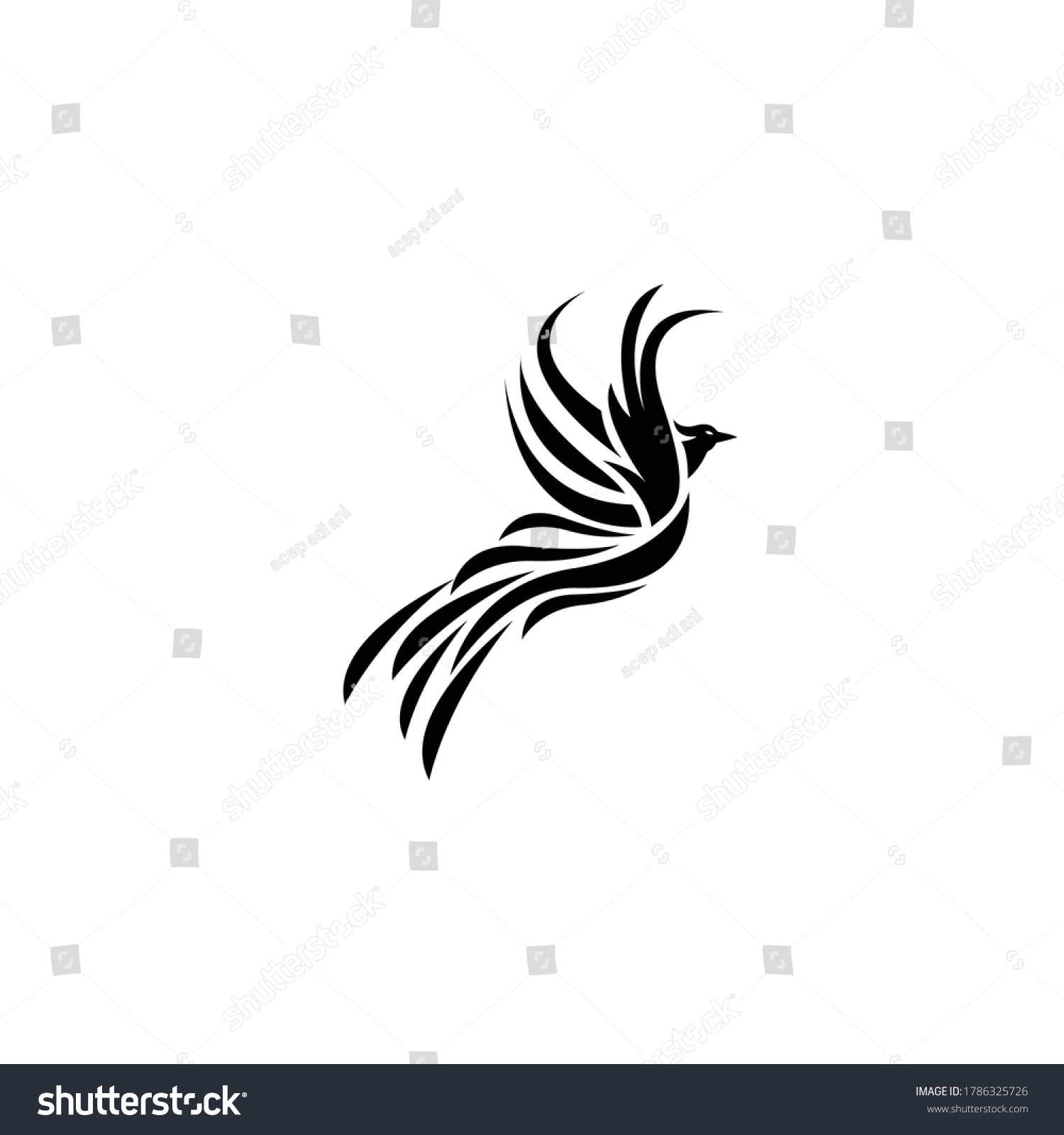 Phoenix Bird Black Simple Logo Vector Stock Vector (Royalty Free ...
