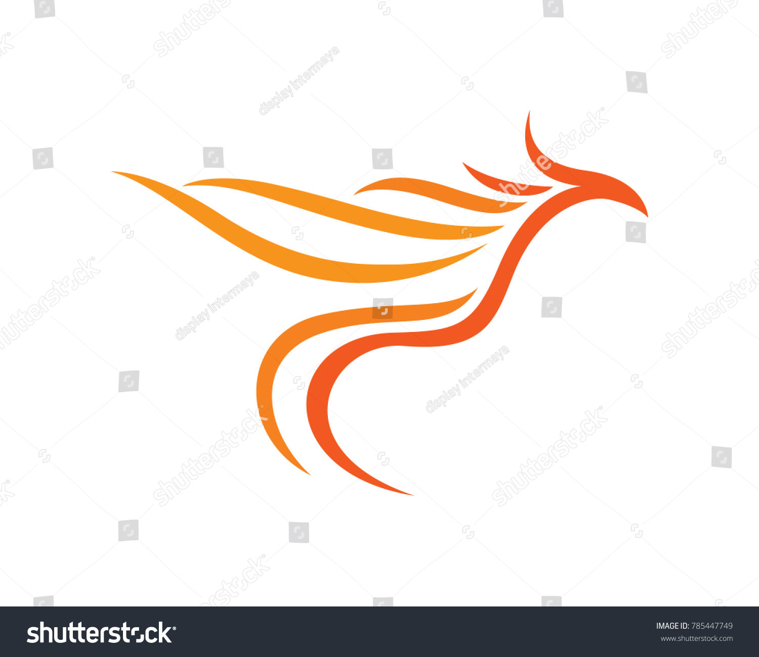 Phoenix Bird Flying High Stock Vector (Royalty Free) 785447749 ...