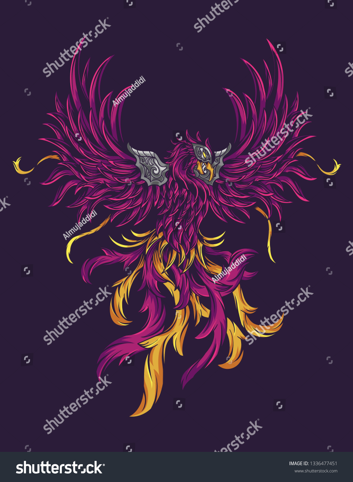 Phoenix Bird Illustration Stock Vector (Royalty Free) 1336477451
