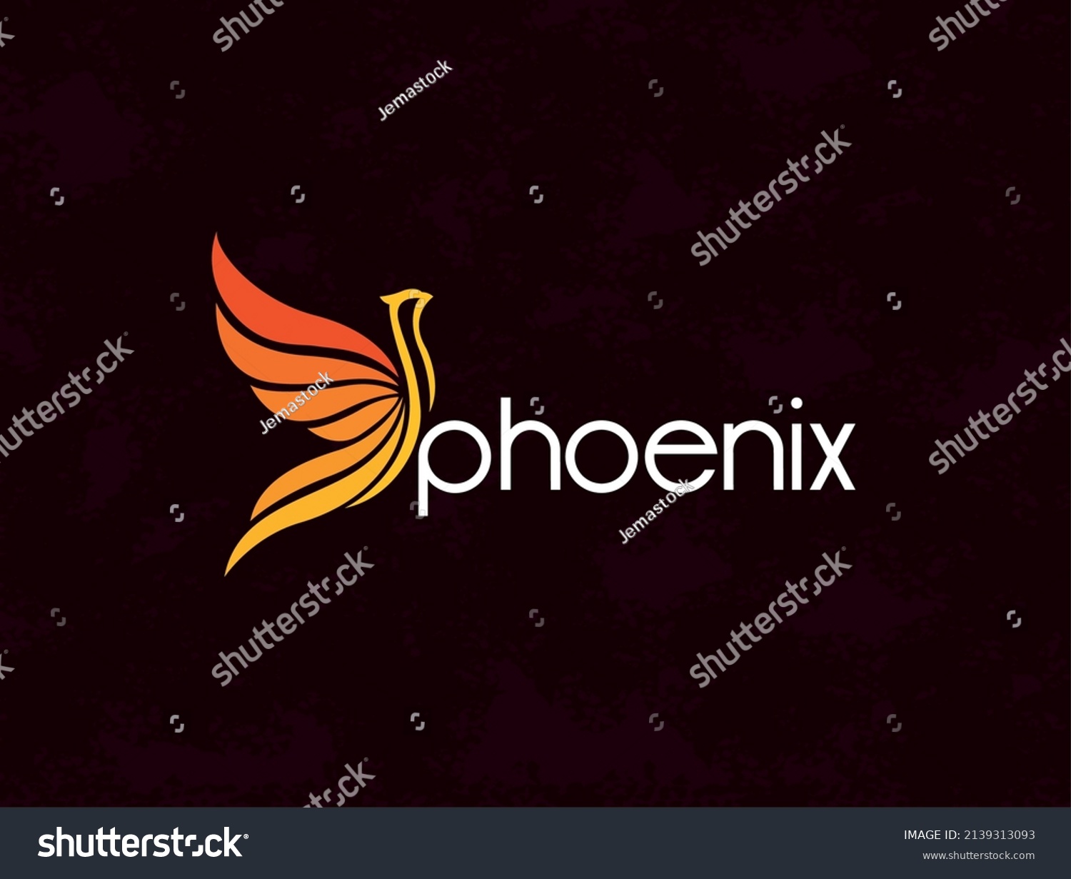 Phoenix Bird Lettering Poster Icon Stock Vector (Royalty Free ...