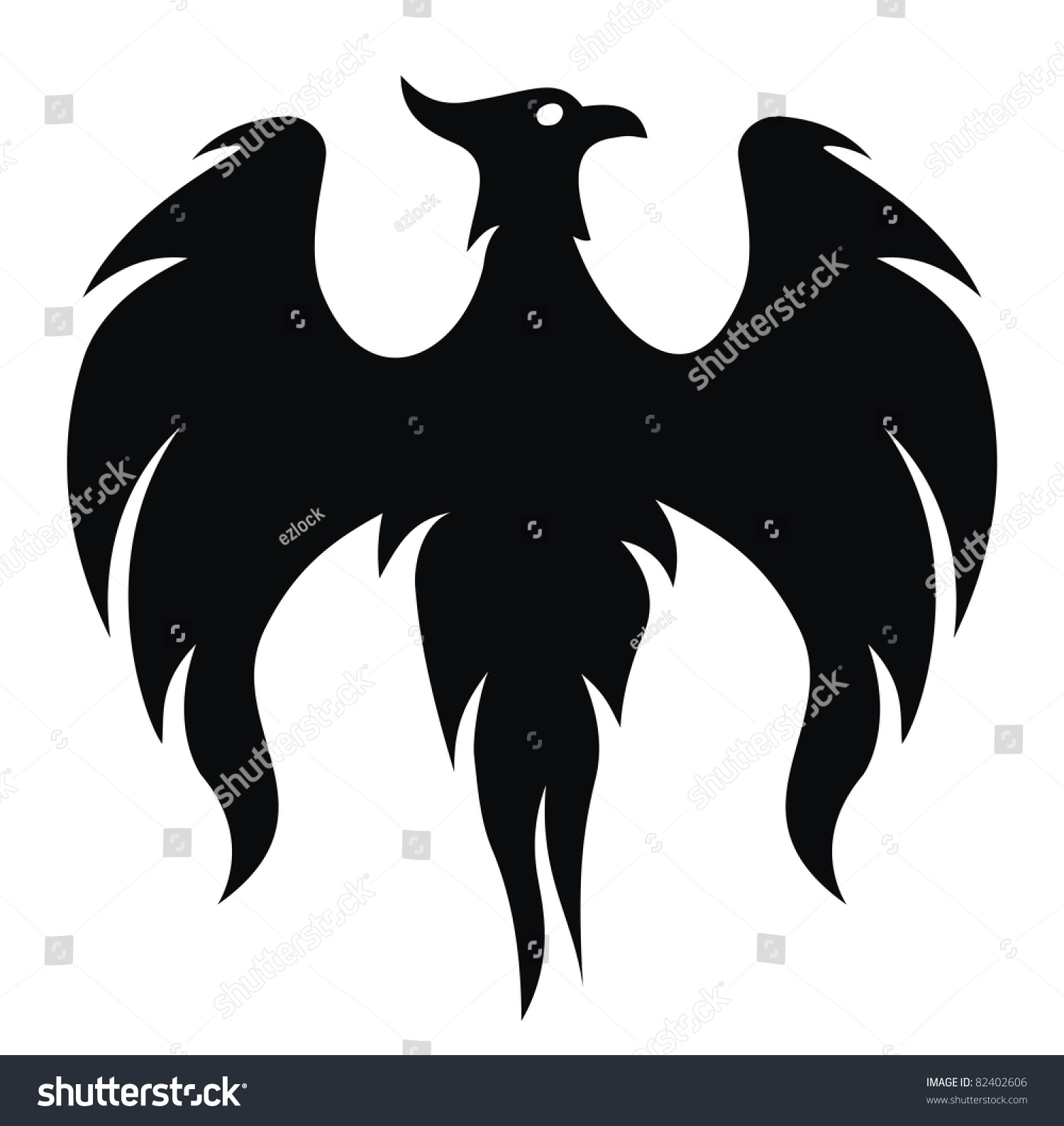 Phoenix Bird Wings Tattoo Sticker Vector Stock Vector (Royalty Free ...