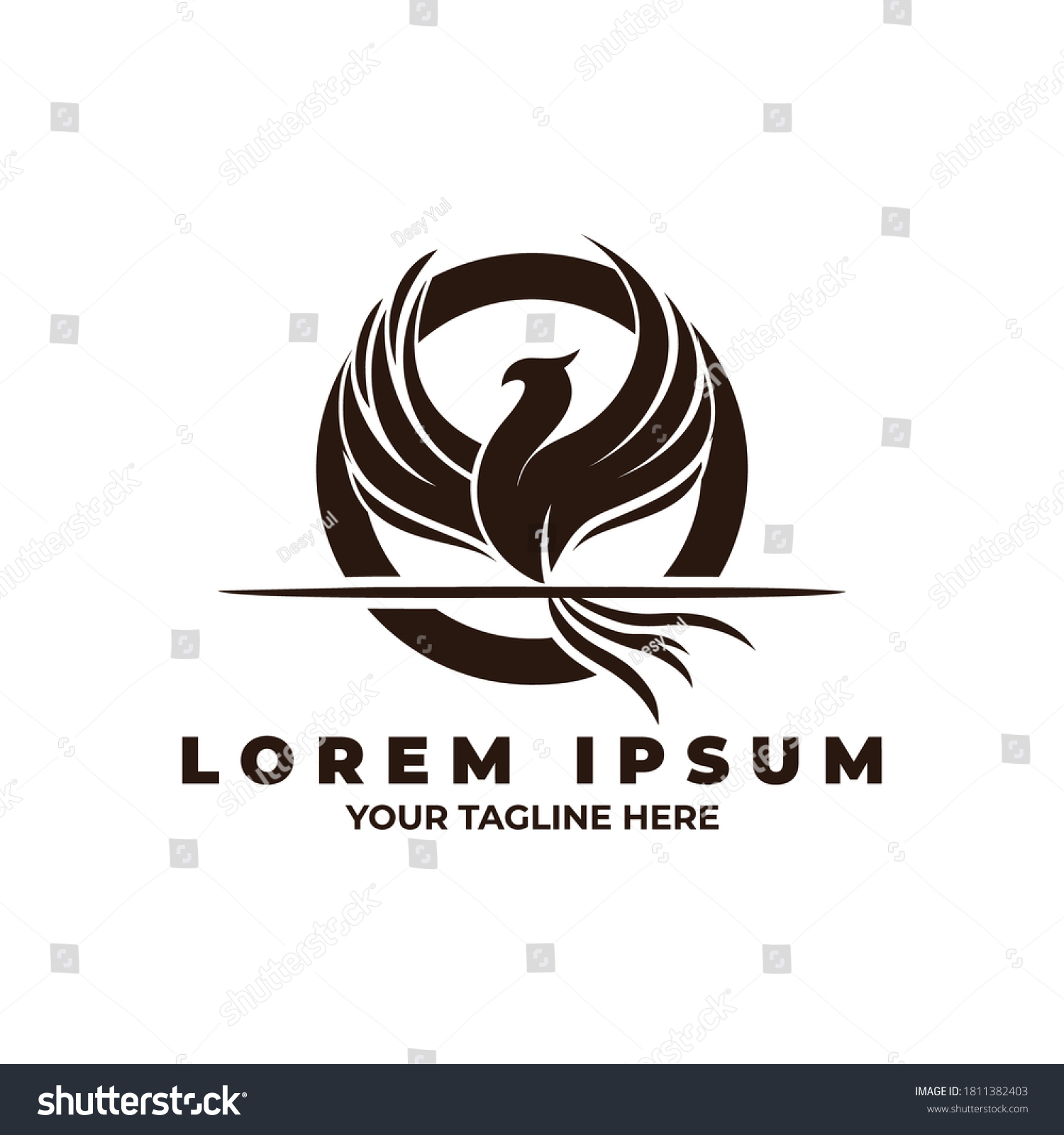 Phoenix Circle Design Logo Concept Stock Vector (Royalty Free) 1811382403
