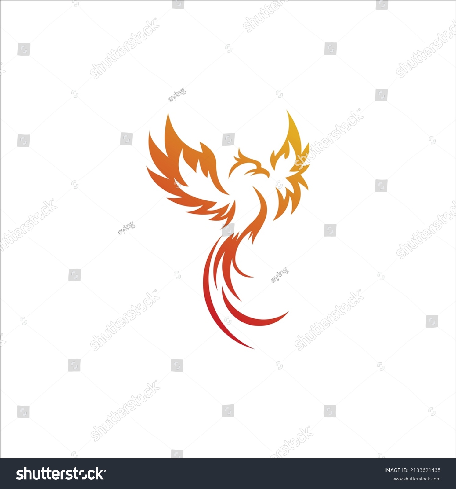 Phoenix Fire Logo Design Vector Illustration Stock Vector (Royalty Free ...
