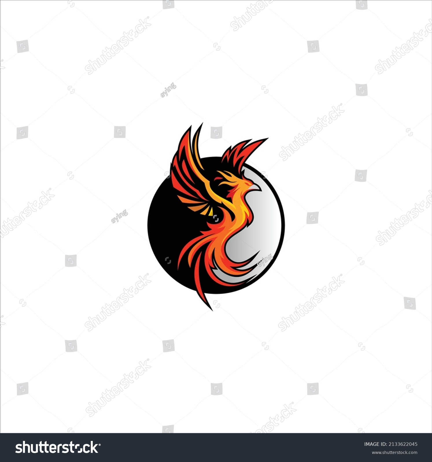 Phoenix Fire Logo Design Vector Illustration Stock Vector (Royalty Free ...