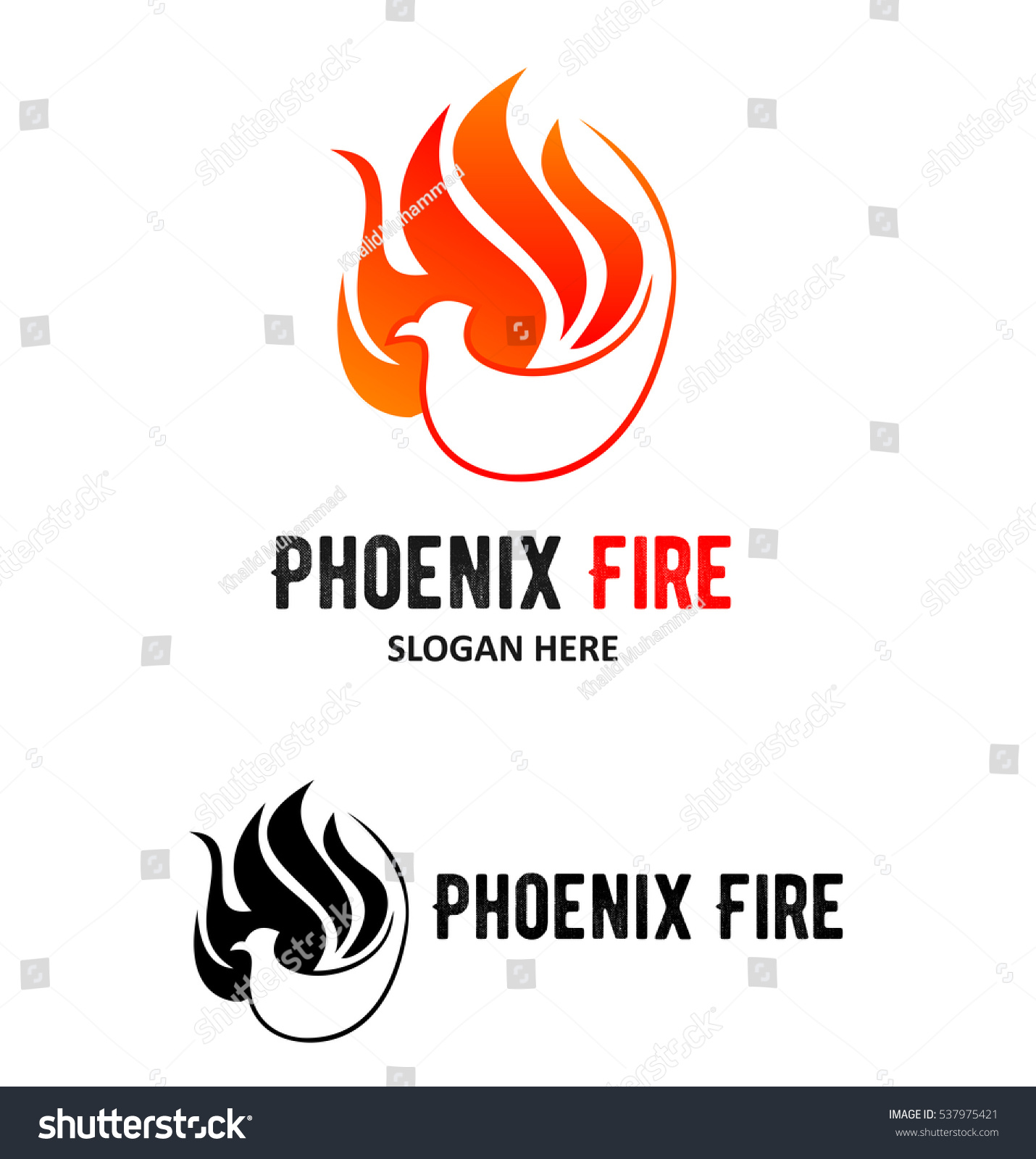 Phoenix Fire Logo Template Stock Vector (Royalty Free) 537975421 ...