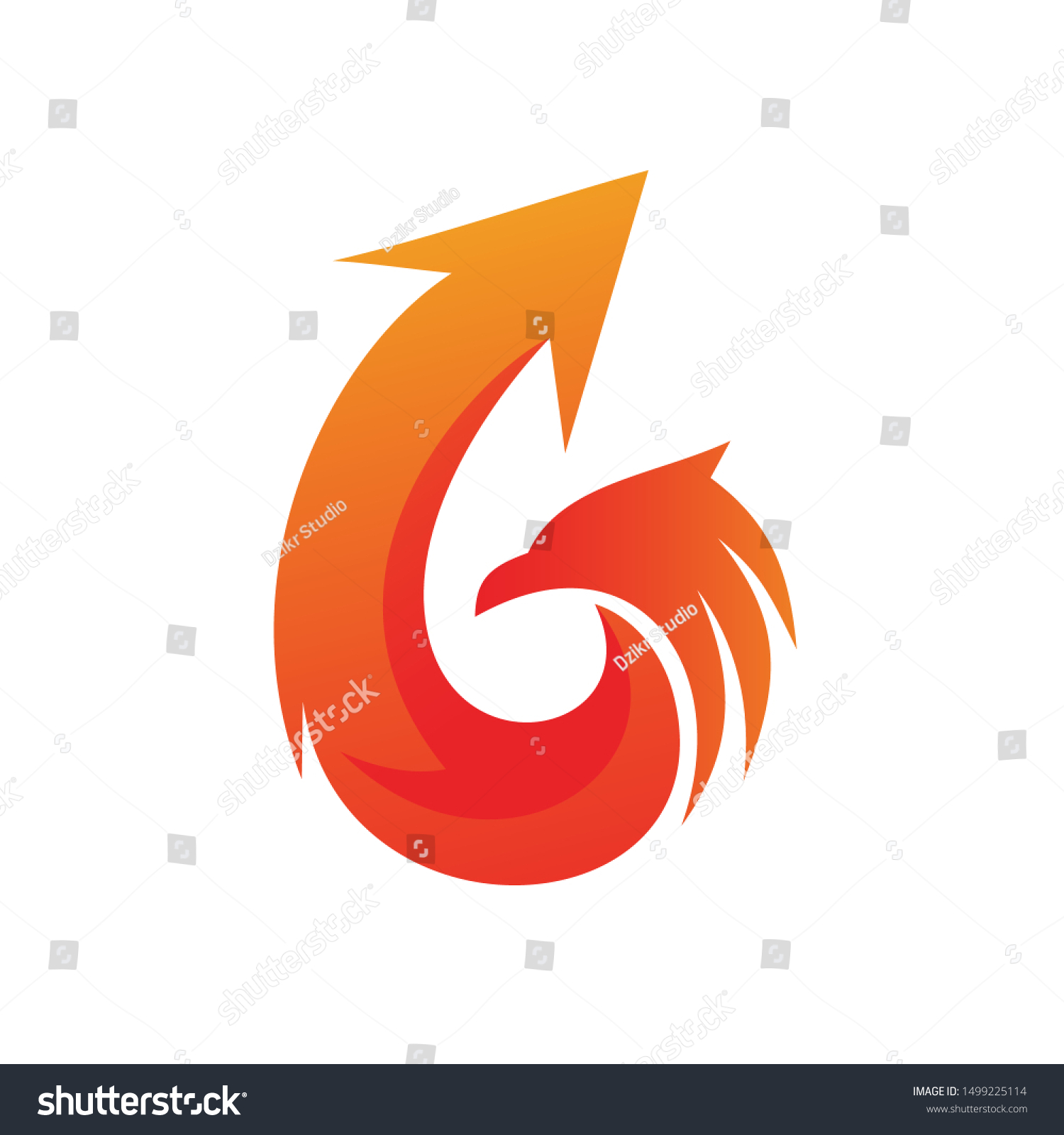 Phoenix Fire Arrow Logo Design Vector: vector de stock (libre de ...
