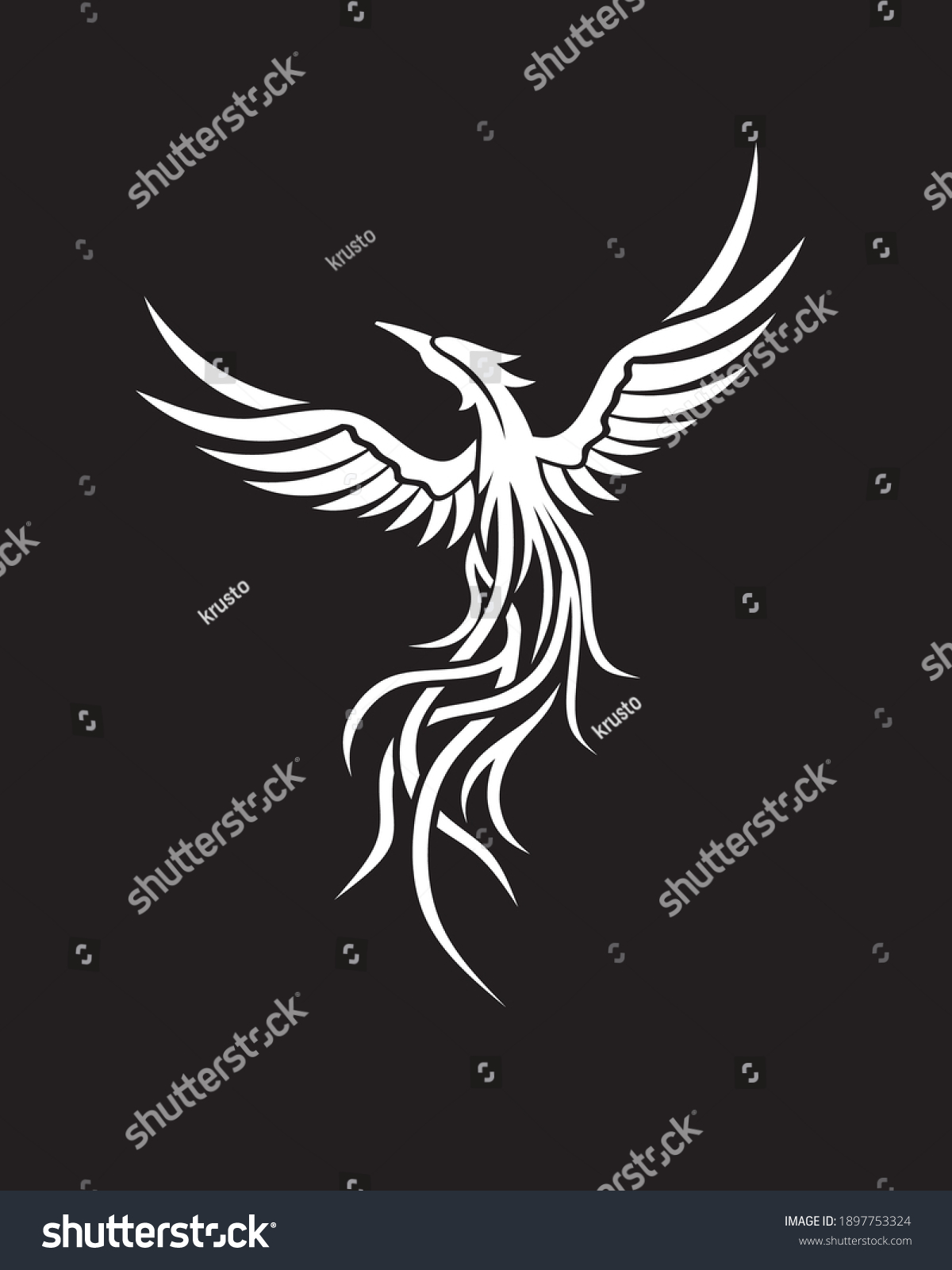 Phoenix Flying Fire Bird Vector Abstract Stock Vector (Royalty Free ...