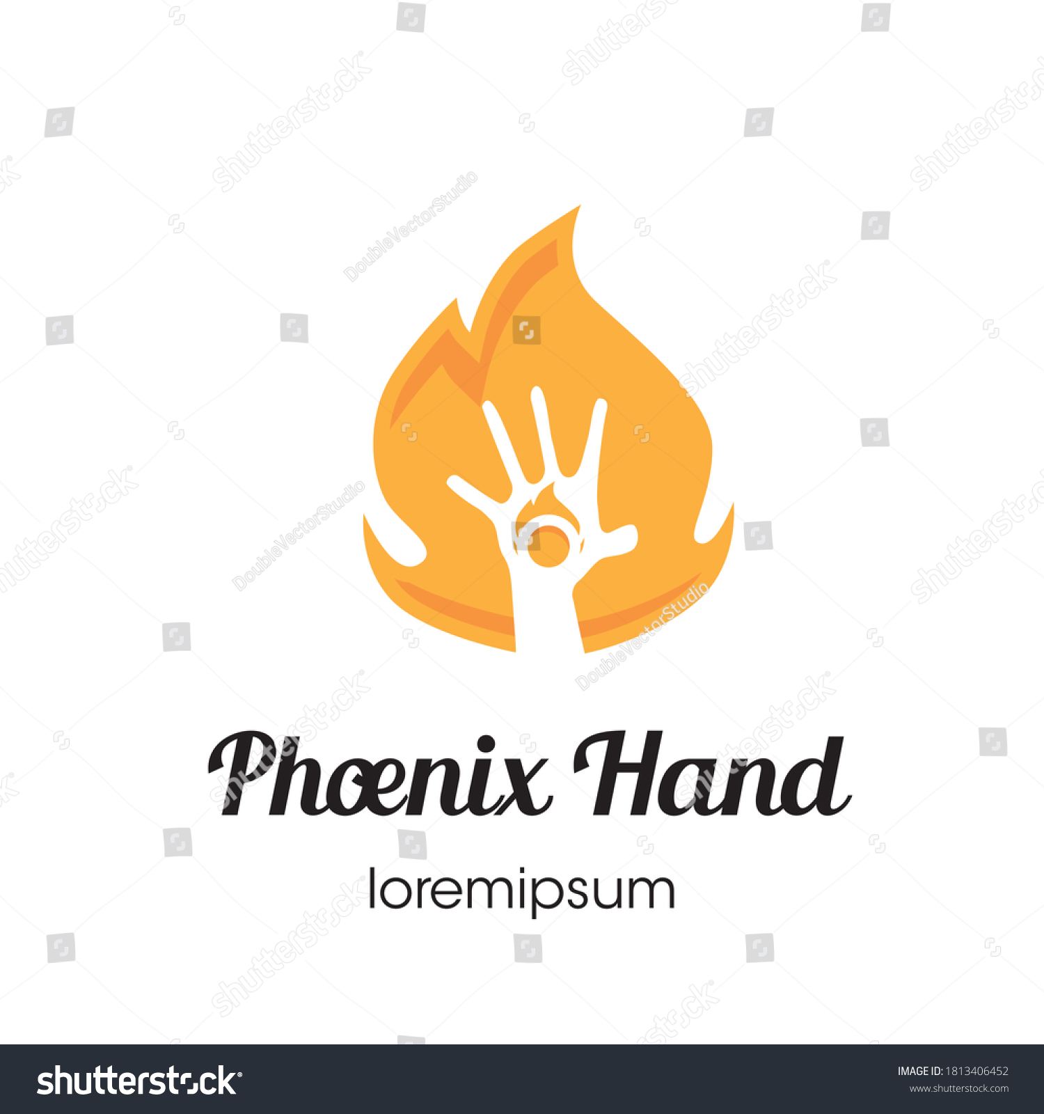 Phoenix Hand Logo Symbol Template Design Stock Vector (Royalty Free ...