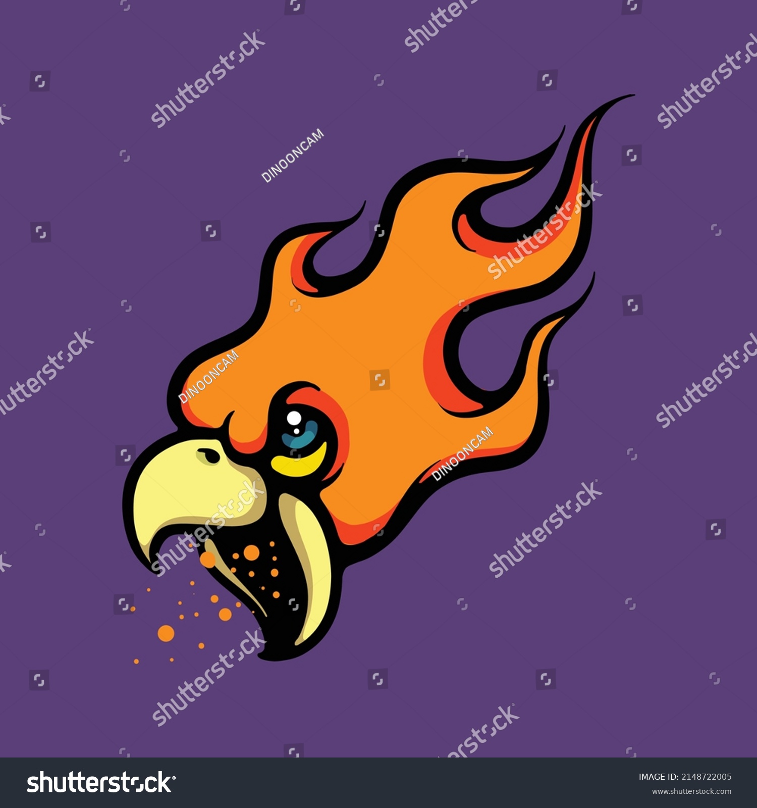 Phoenix Head Cartoon Vector Illustration Stock Vector (Royalty Free ...