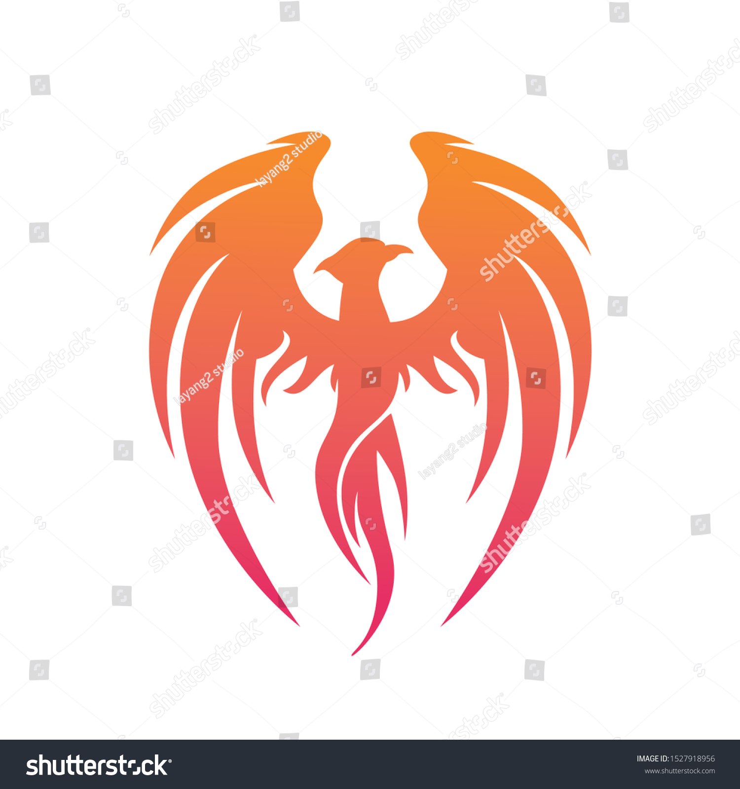 Phoenix Icon Tattoo Design Vector Stock Vector (Royalty Free) 1527918956