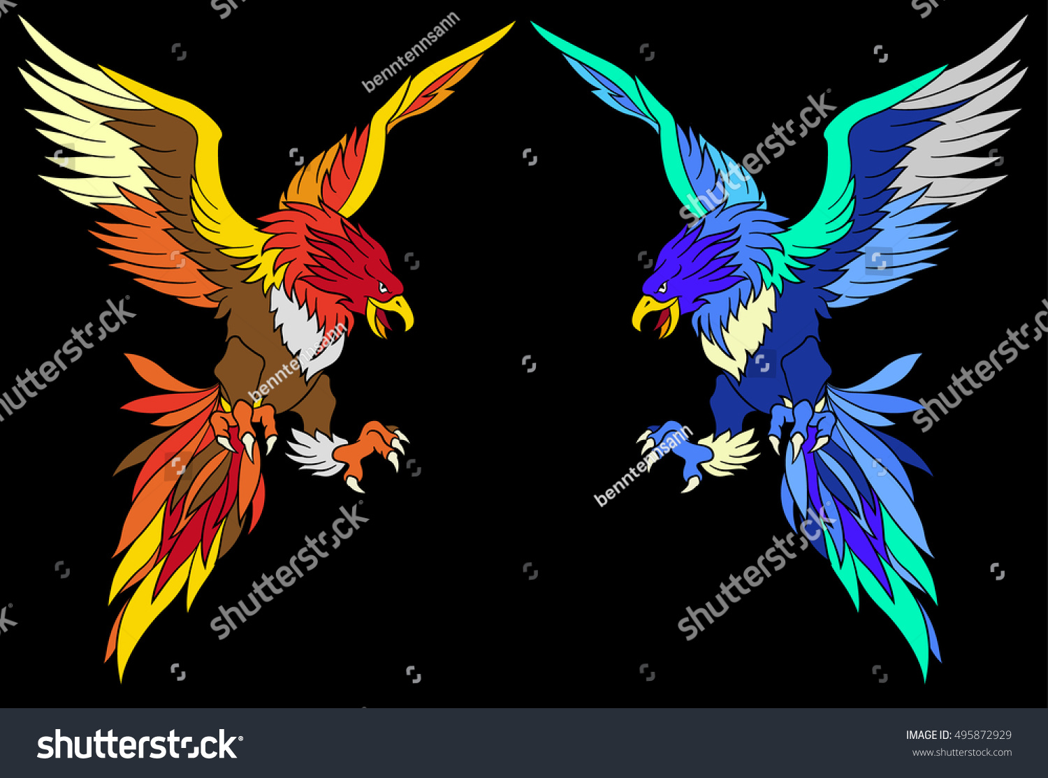 Phoenix Illustration Stock Vector 495872929 - Shutterstock