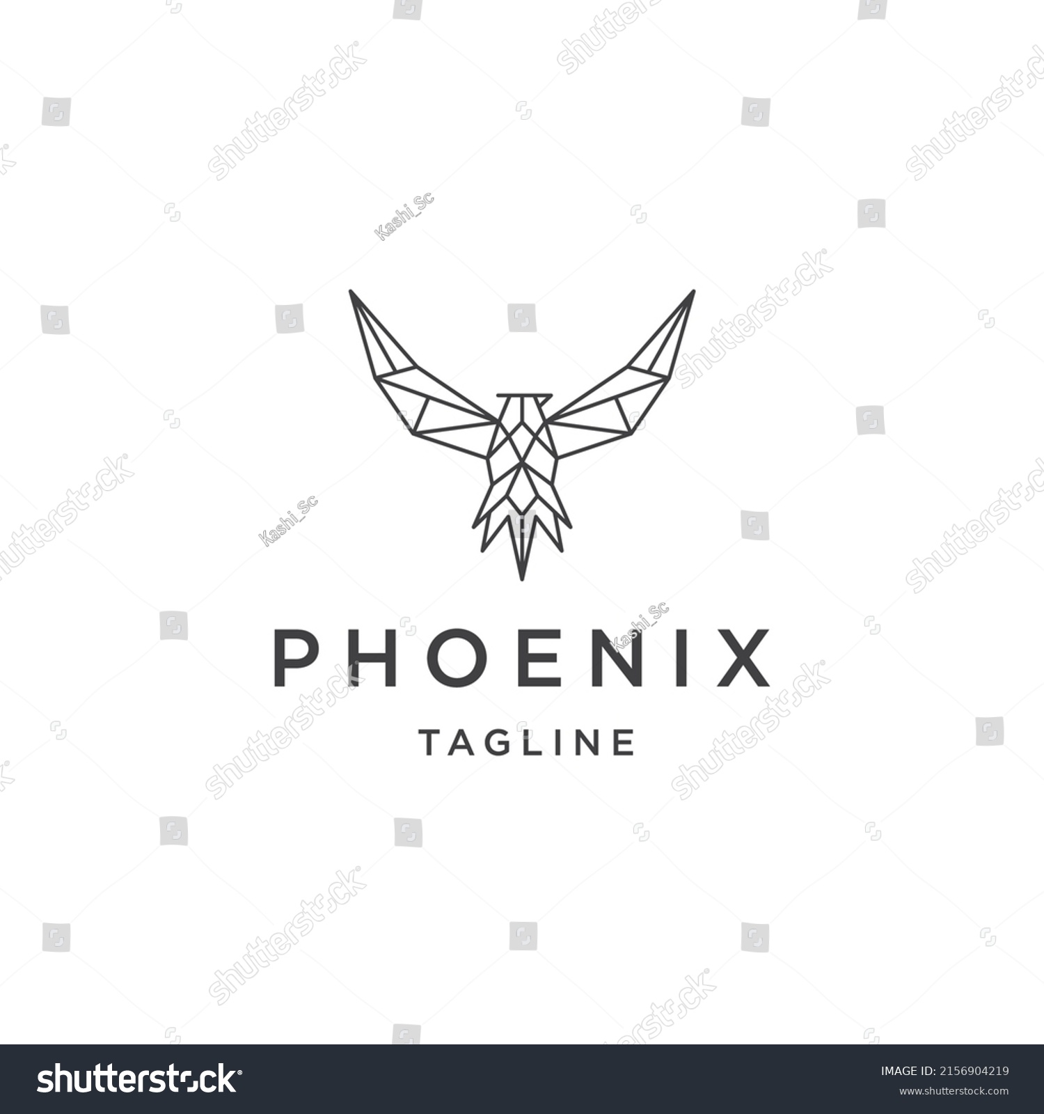 Phoenix Line Logo Icon Design Template Stock Vector (Royalty Free ...