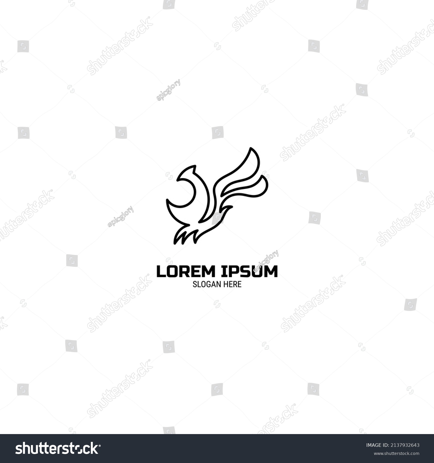 Phoenix Logo Design Simple Your Project Stock Vector (Royalty Free ...