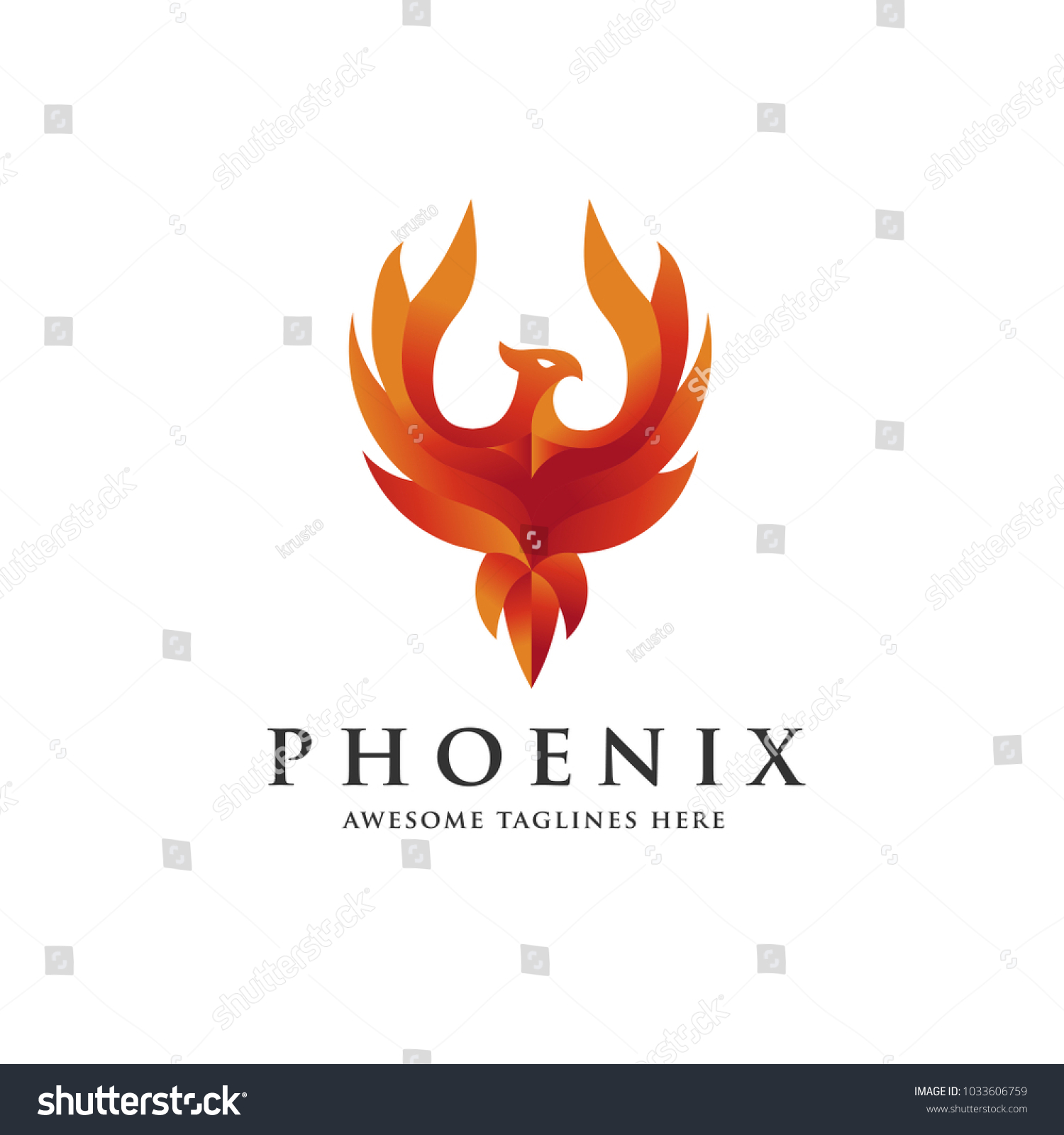 Phoenix Logo Design Template Vector Illustration Stock Vector (Royalty ...