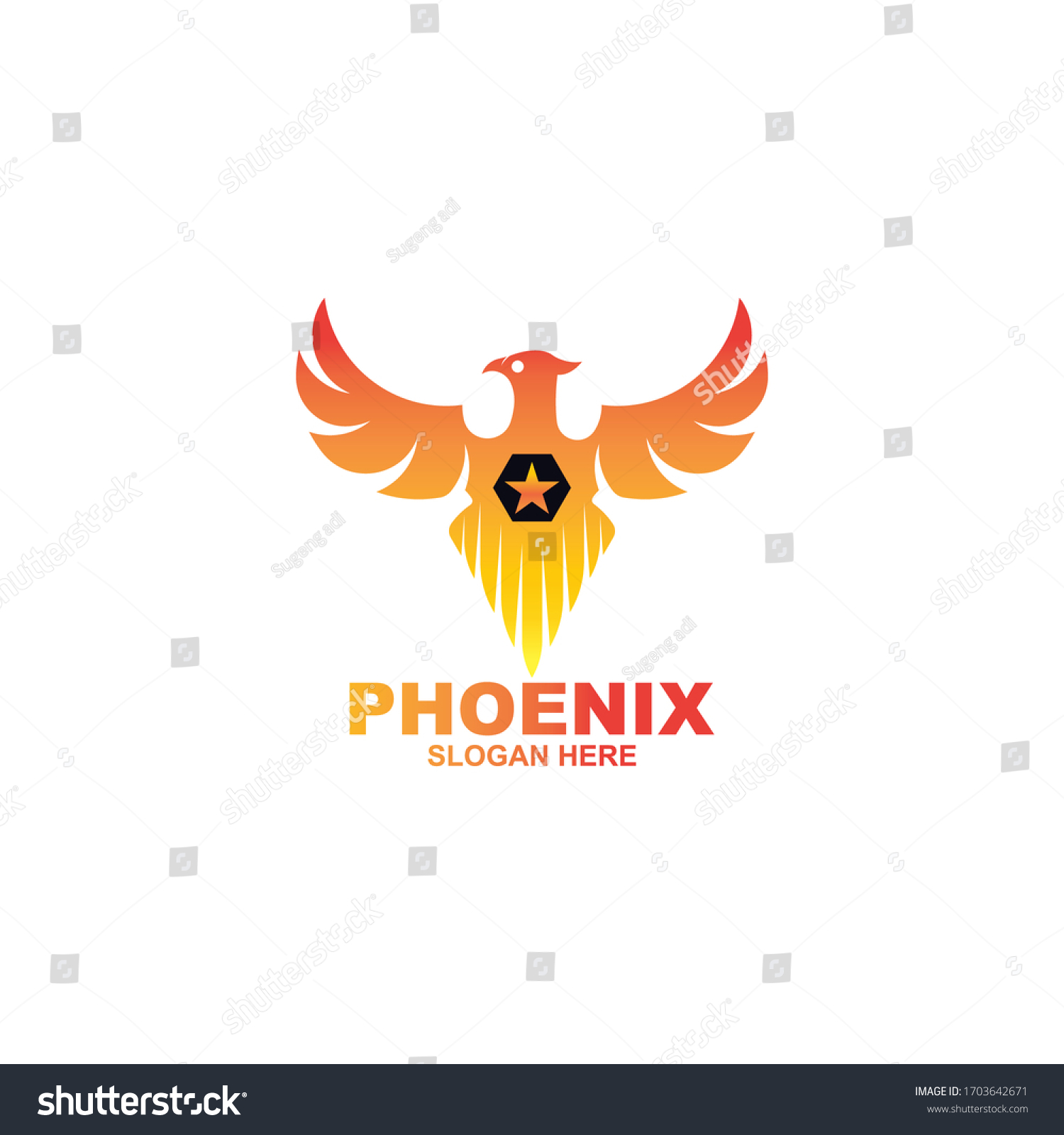 Phoenix Logo Design Template Vector Illustration Stock Vector (Royalty ...