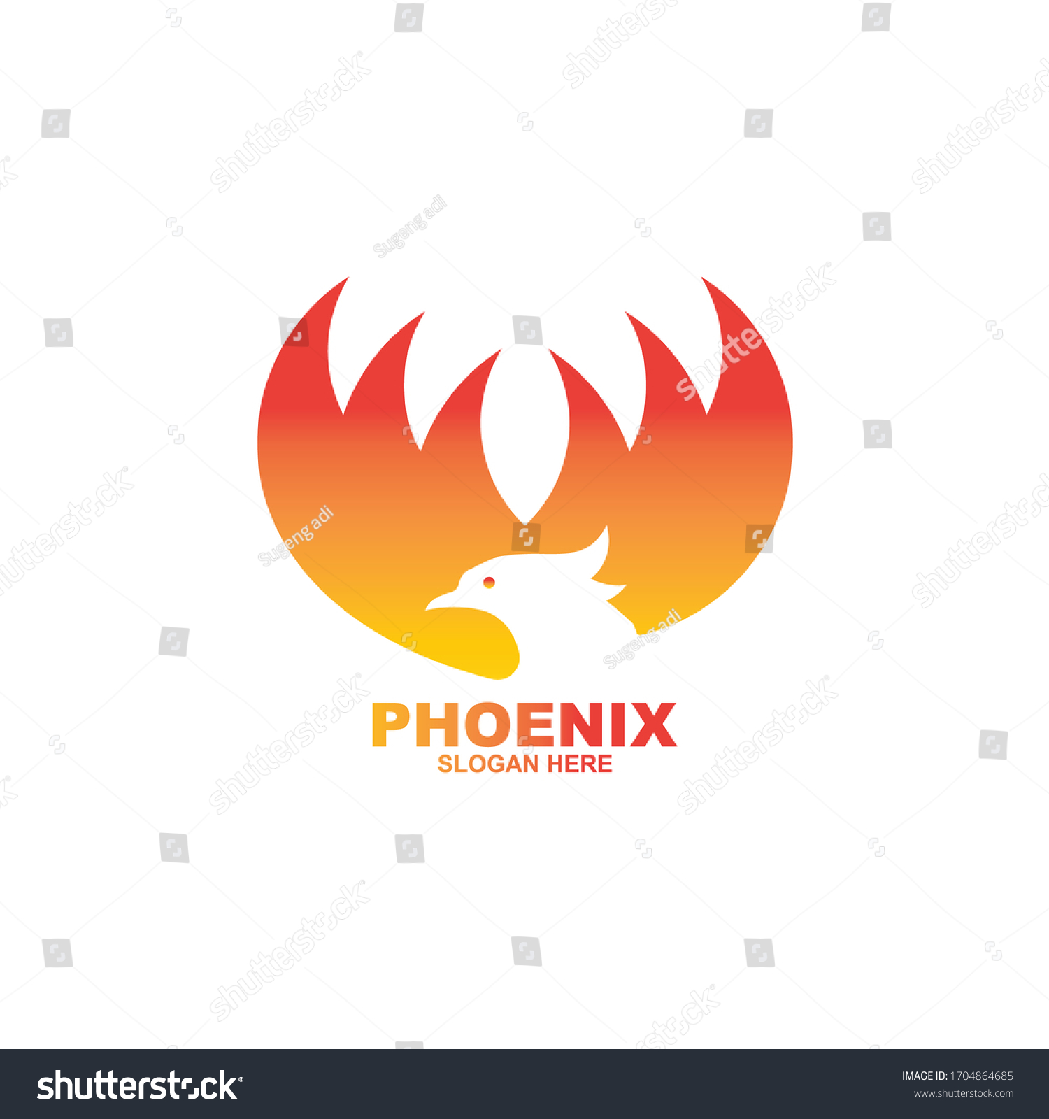 Phoenix Logo Design Template Vector Illustration: เวกเตอร์สต็อก (ปลอด ...