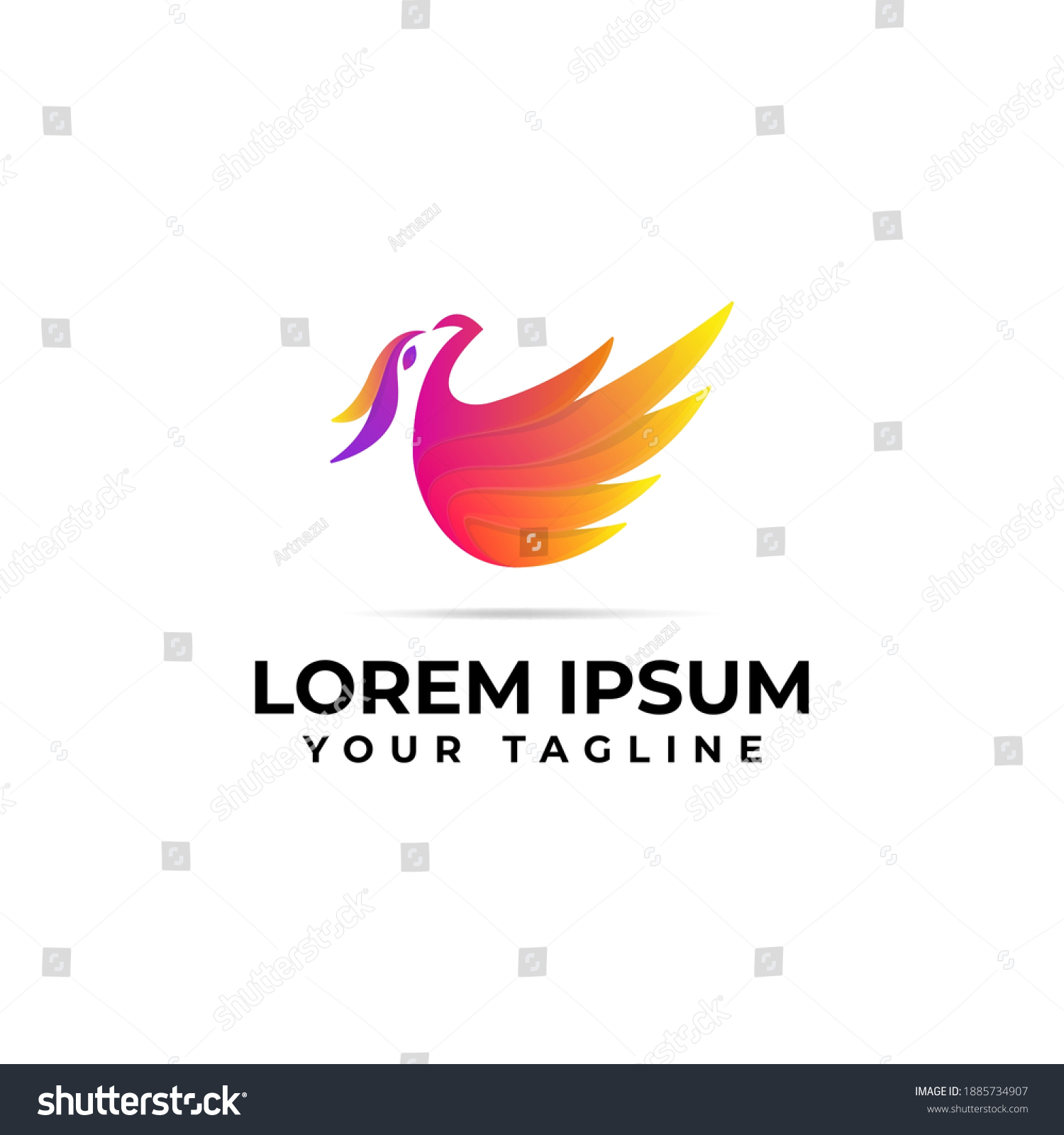 Phoenix Logo Design Vector Free Stock Vector (Royalty Free) 1885734907 ...