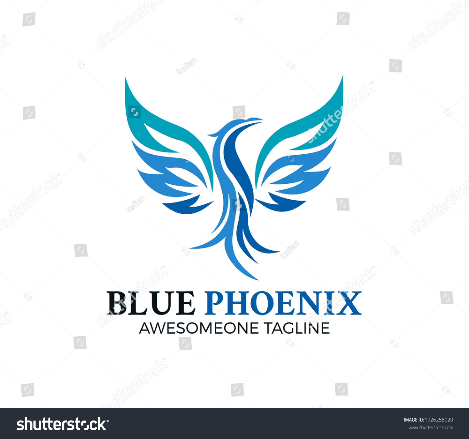 Phoenix Logo Design Vector Illustration Stock Vector (Royalty Free ...